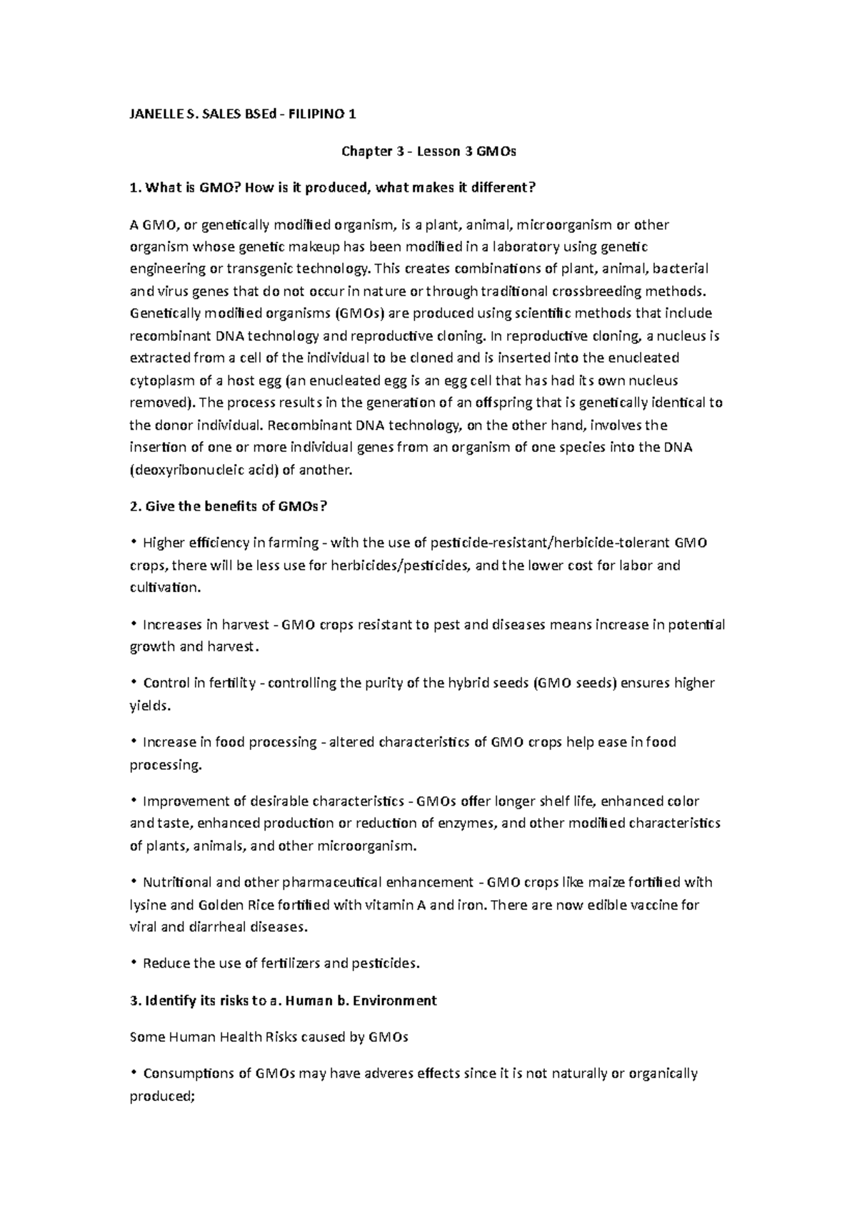 Chapter 3 - Lesson 3 STS - This is a module in Science, Technology and ...