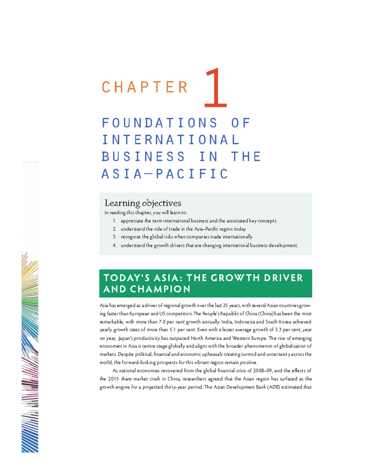 Textbook - Chapter 1 (PART 1) - TO DAY ’S A SI A : TH E G ROW TH D RI V ...