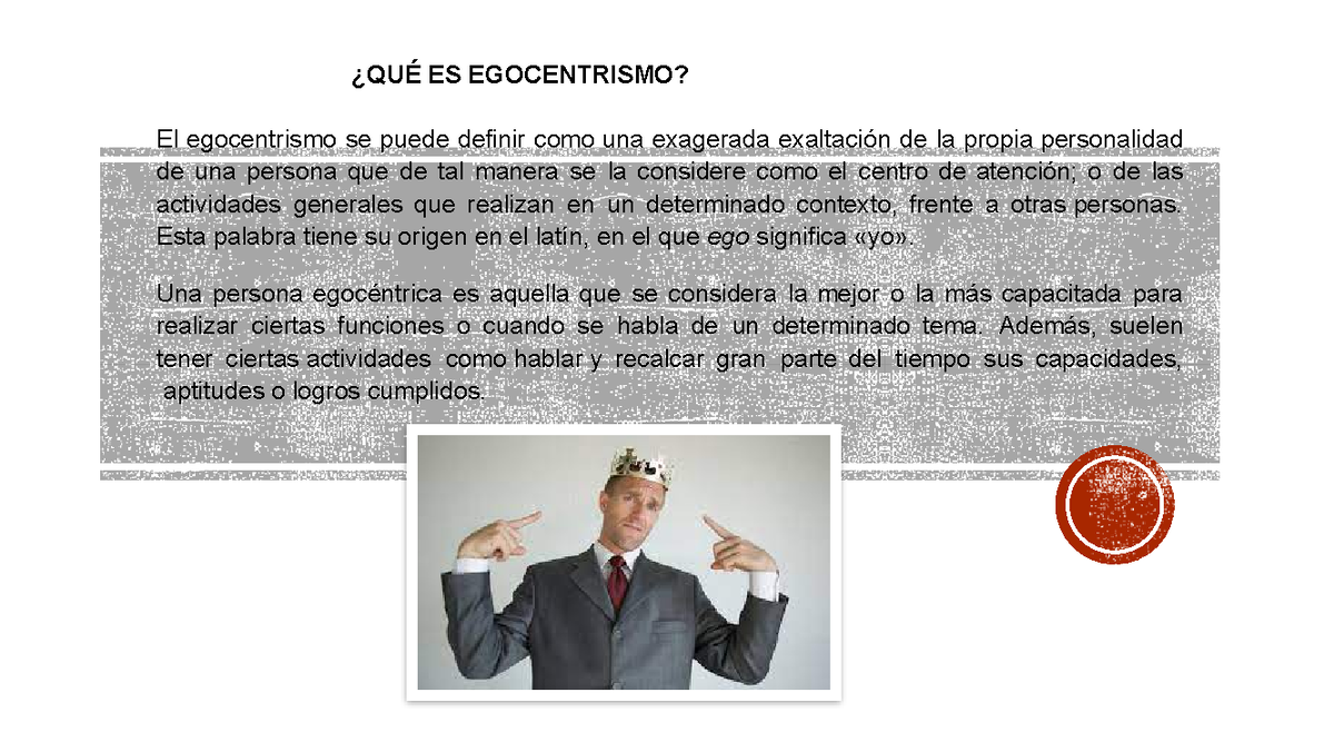 Exposicion de Egocentrismo - El egocentrismo se puede definir como una ...
