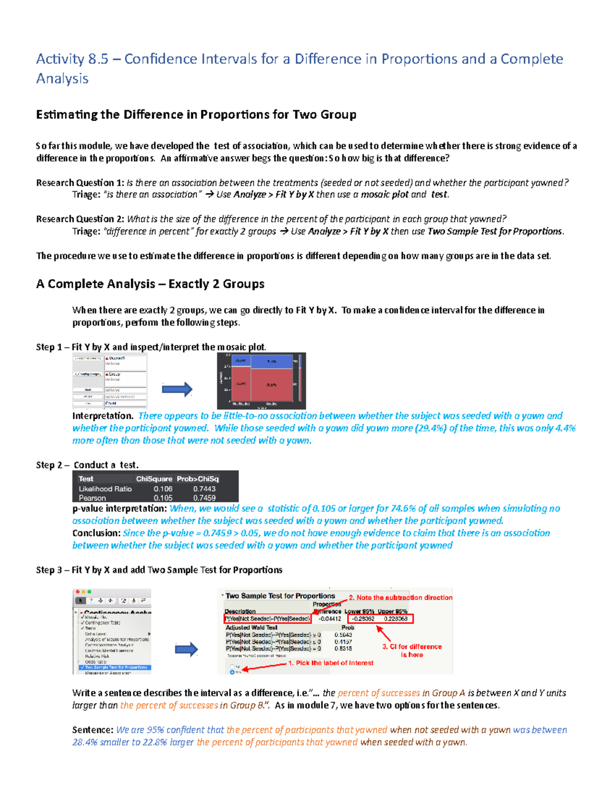 Act8 5 CI for proportions 110 V2 - Activity 8 – Confidence Intervals ...