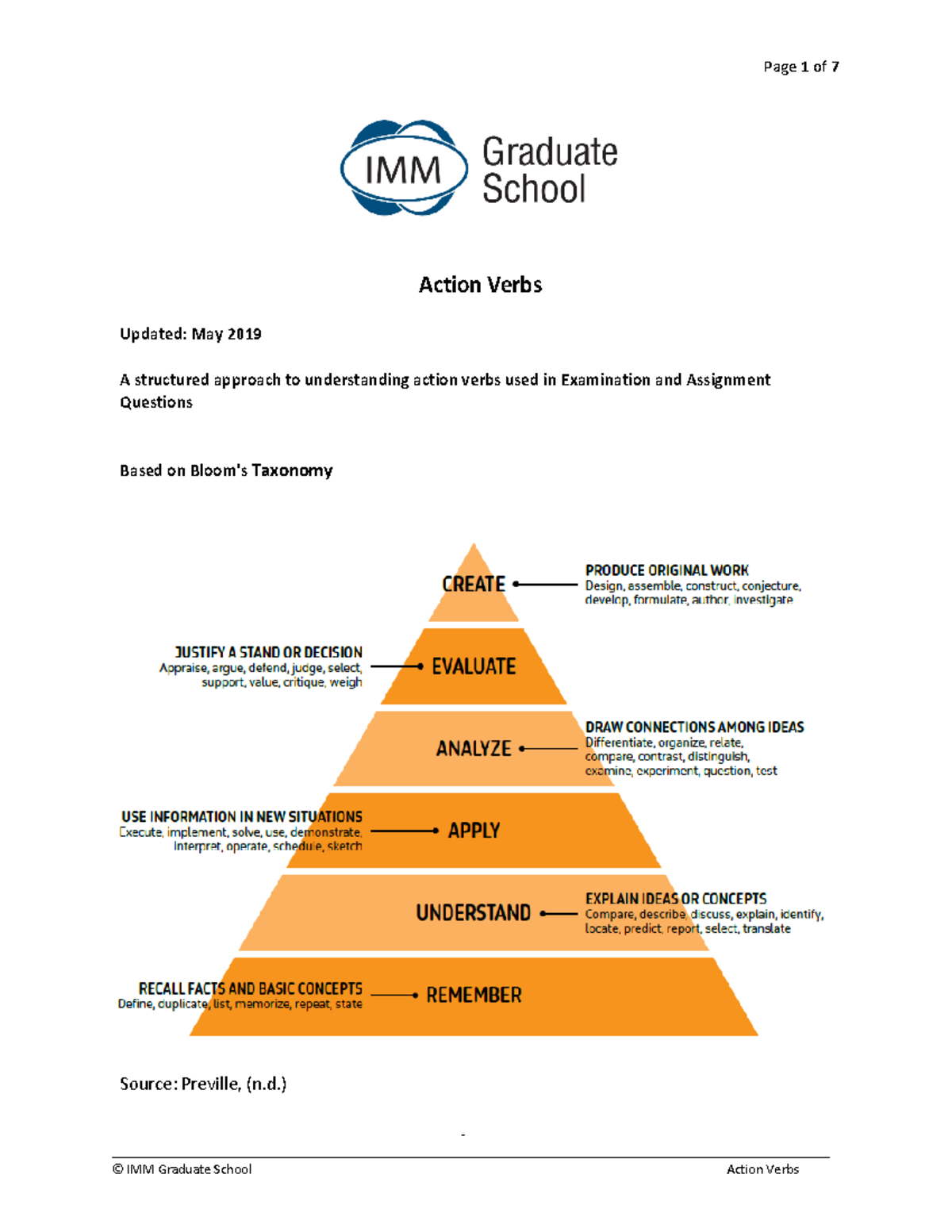 Action verbs 1 2020 - Action Verbs Updated: May 2019 A structured ...