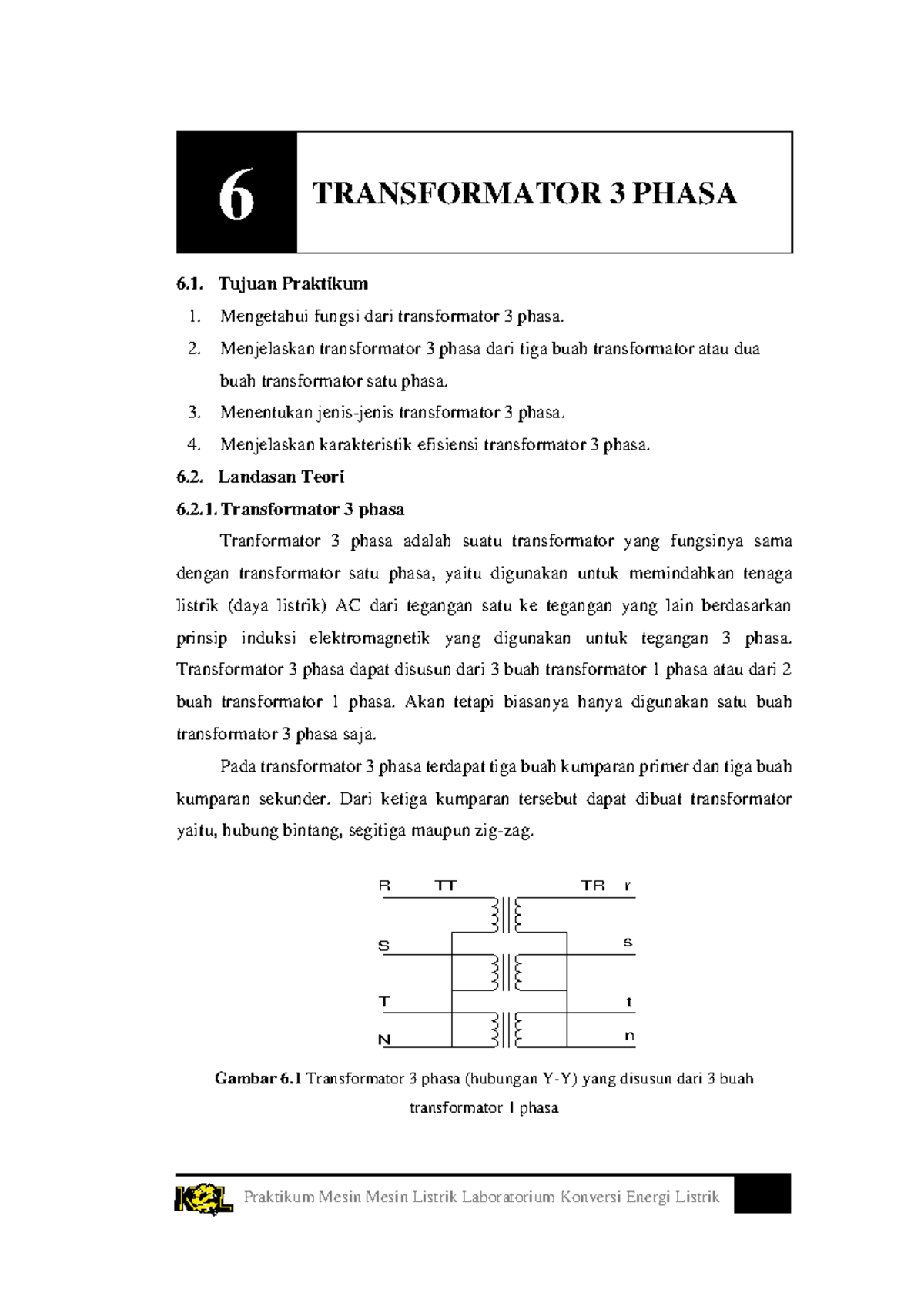 DATA MML Bab 6 - ggwiuwuiguigi - S s T t N n 6 TRANSFORMATOR 3 PHASA ...