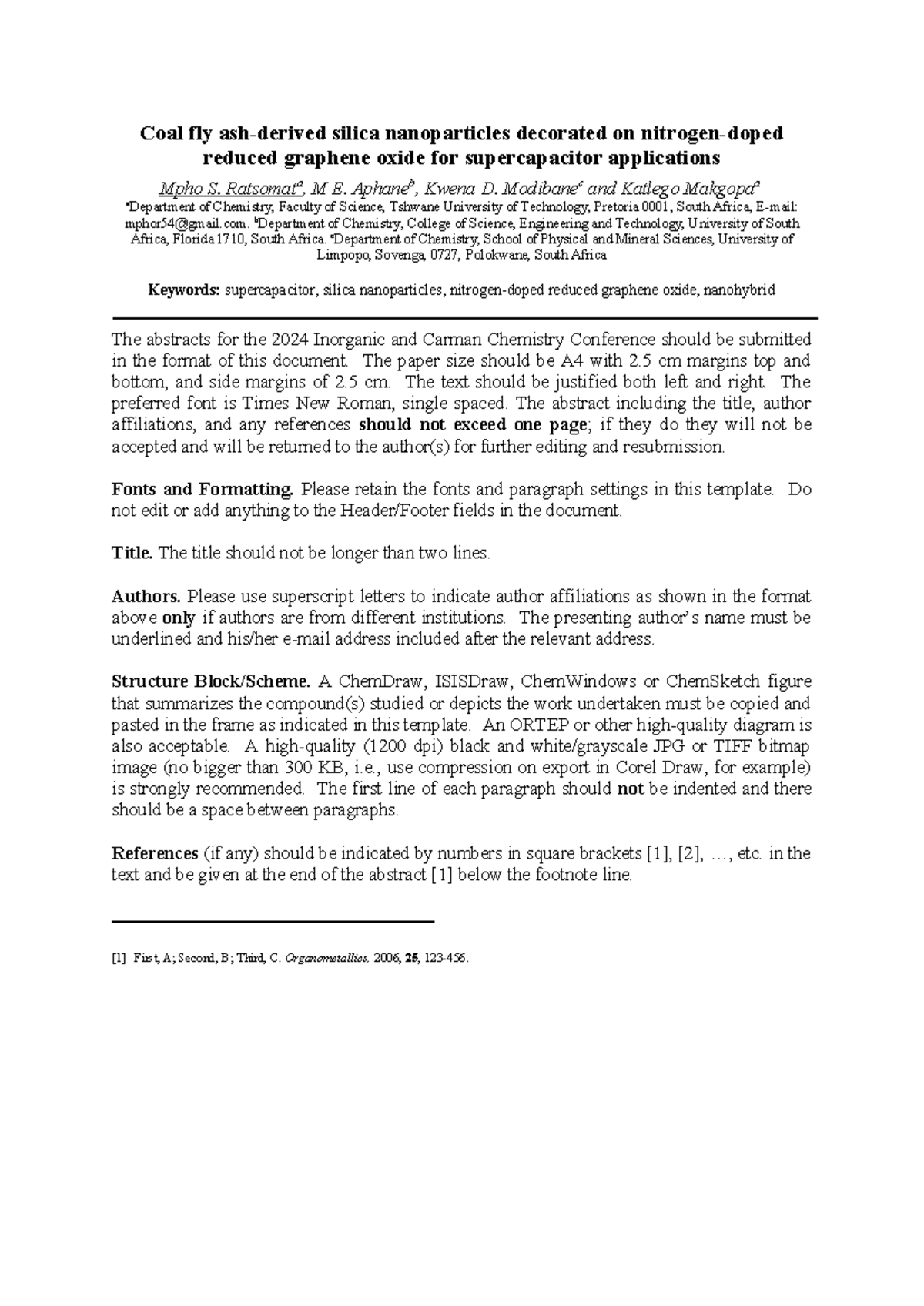 Ratsoma MS Abstract - Summary Chemistry ia - Coal fly ash-derived ...