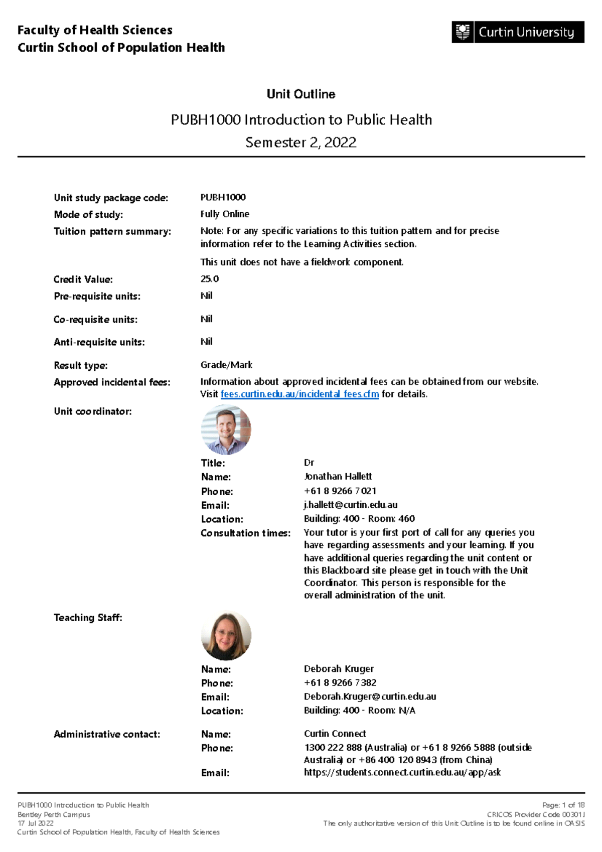 PUBH1000 Introduction to Public Health Semester 2 2022 Bentley Perth ...