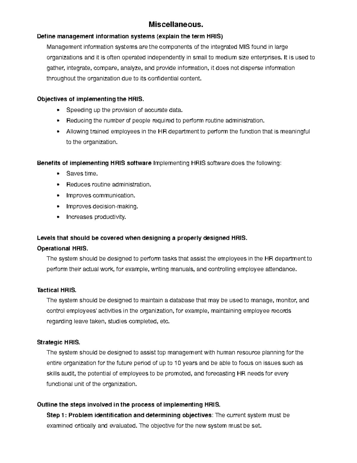 Opsomming PM N6 MIS - Module 5 - Information systems - Miscellaneous ...