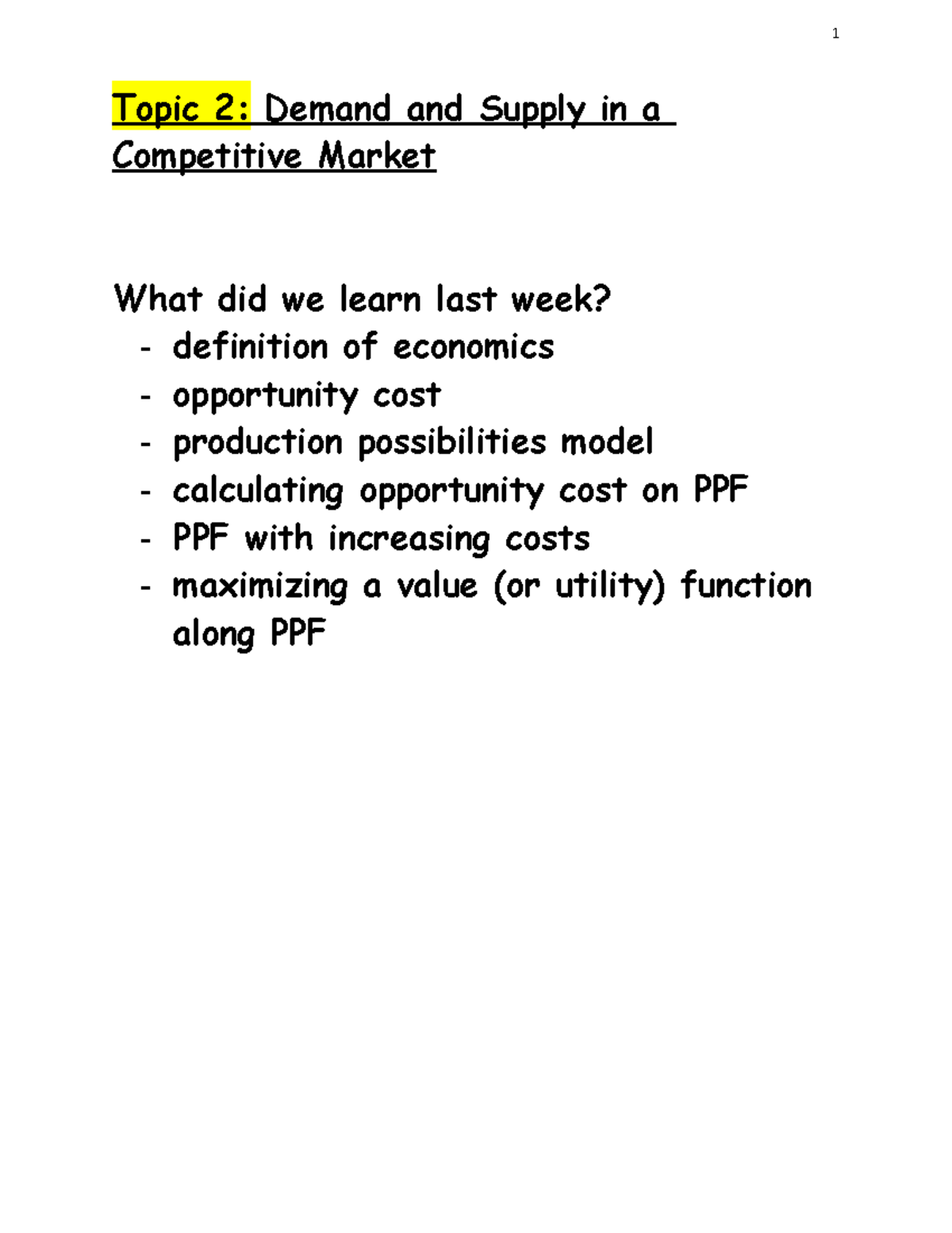 Topic 2 - Demand and Supply-Part1 - MGEA02 - U of T - Studocu