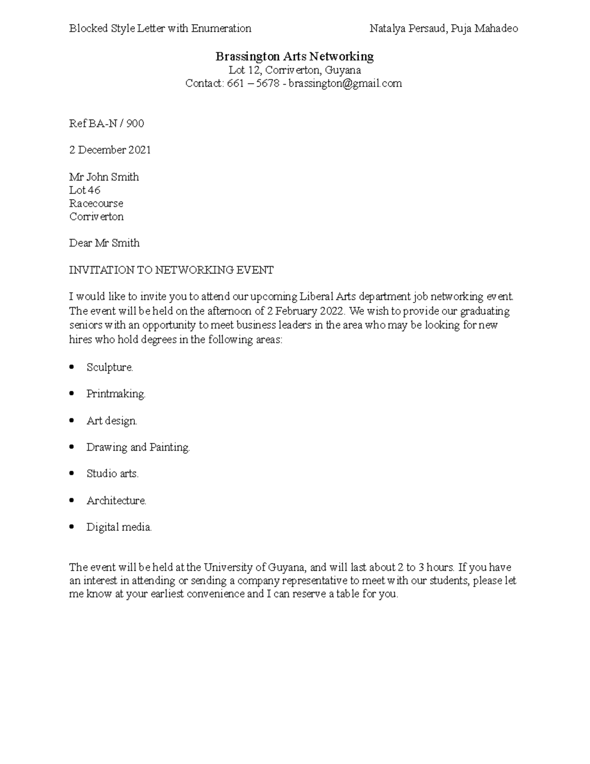 Full block letter - Electronic Documents - Blocked Style Letter with ...