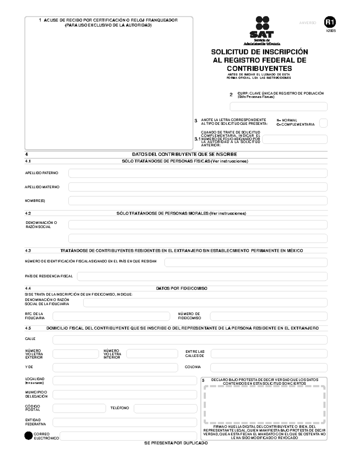 Formato R1 - R ANTES DE INICIAR EL LLENADO DE ESTA FORMA OFICIAL, LEA ...