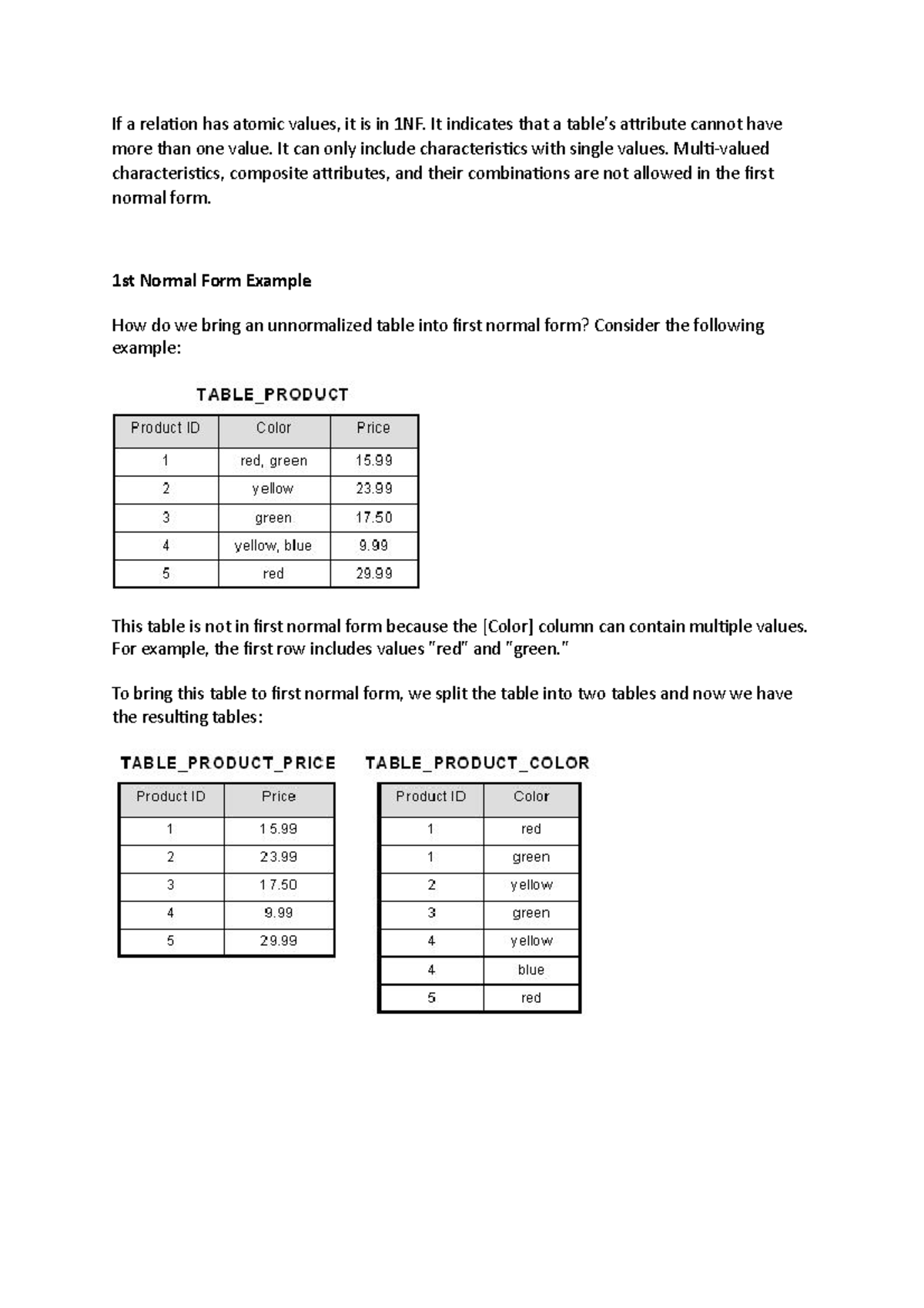 Quiz8 - quiz 8 for dbs211 - If a relation has atomic values, it is in ...