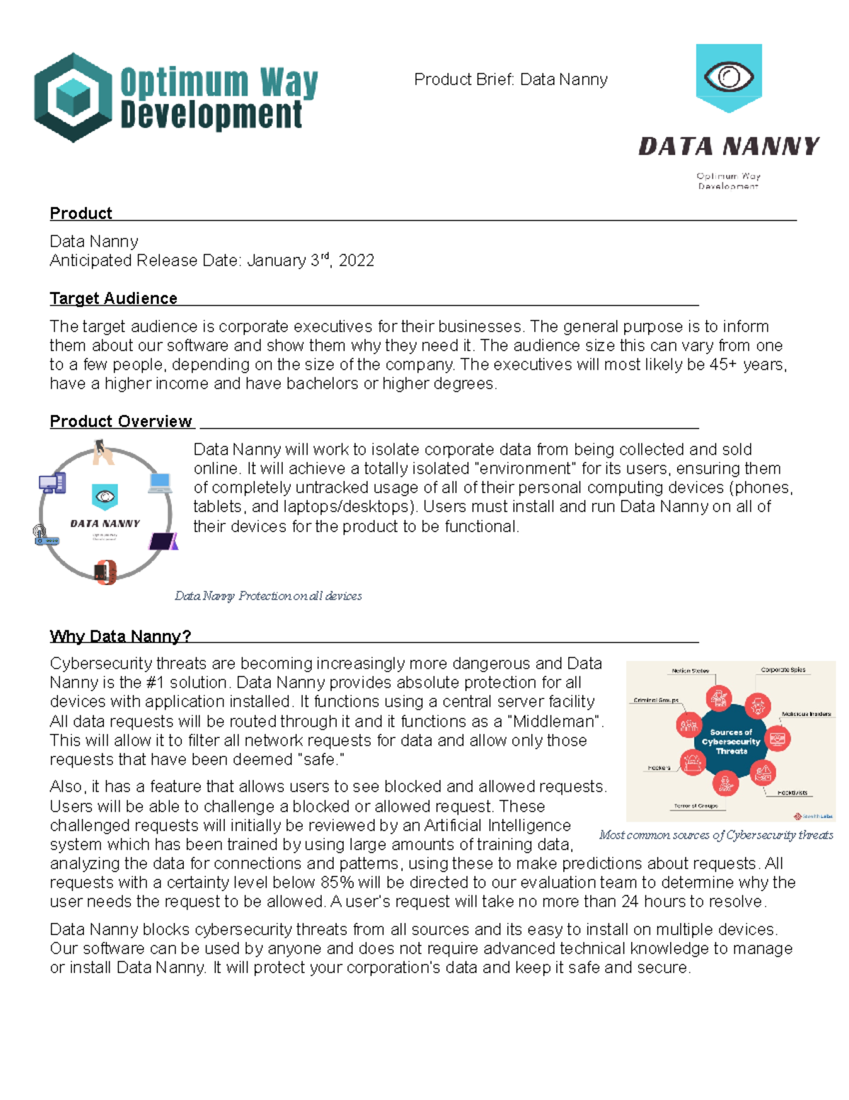 IT 226 Product Brief - Product Brief: Data Nanny Product Data Nanny ...