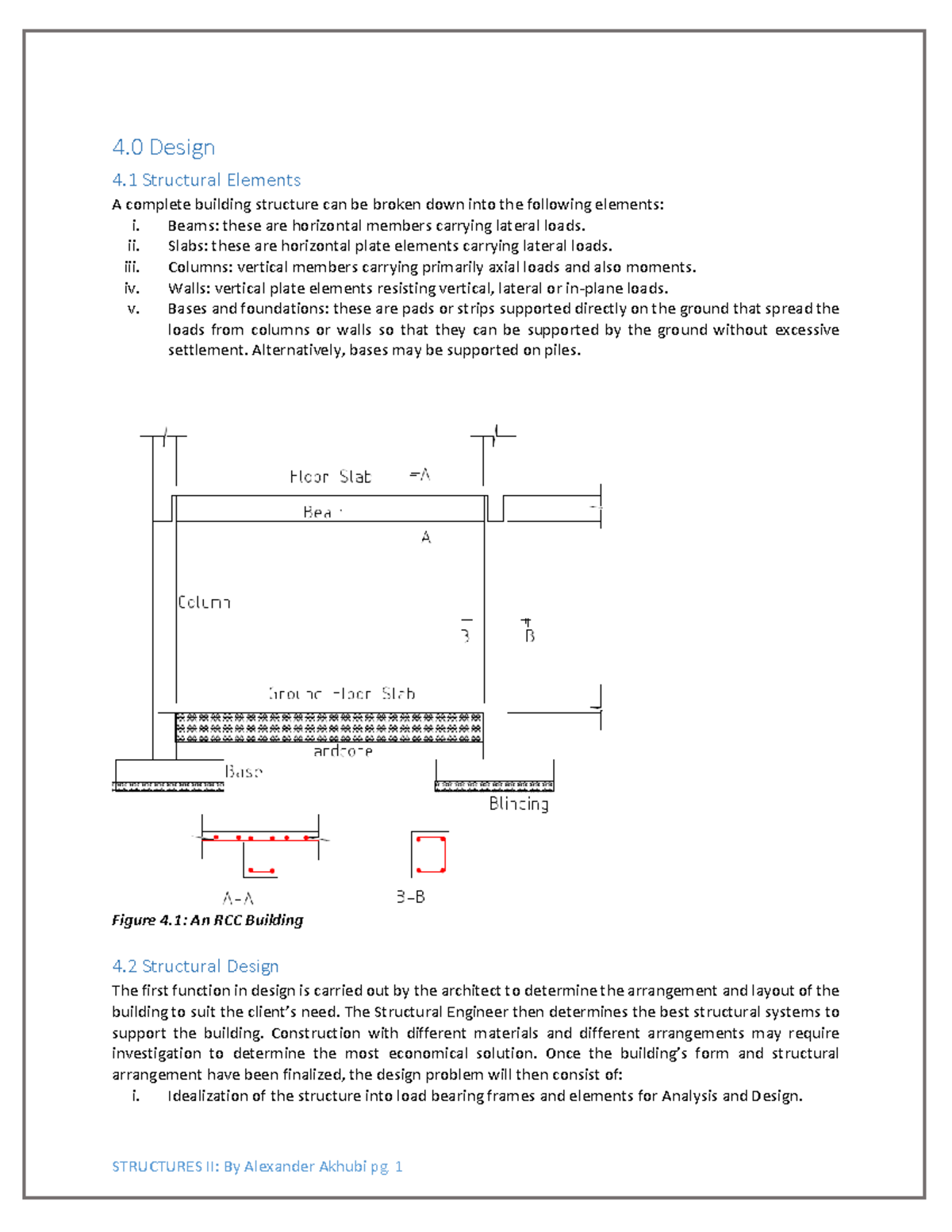 Structures II notes - 4 Design 4 Structural Elements A complete ...
