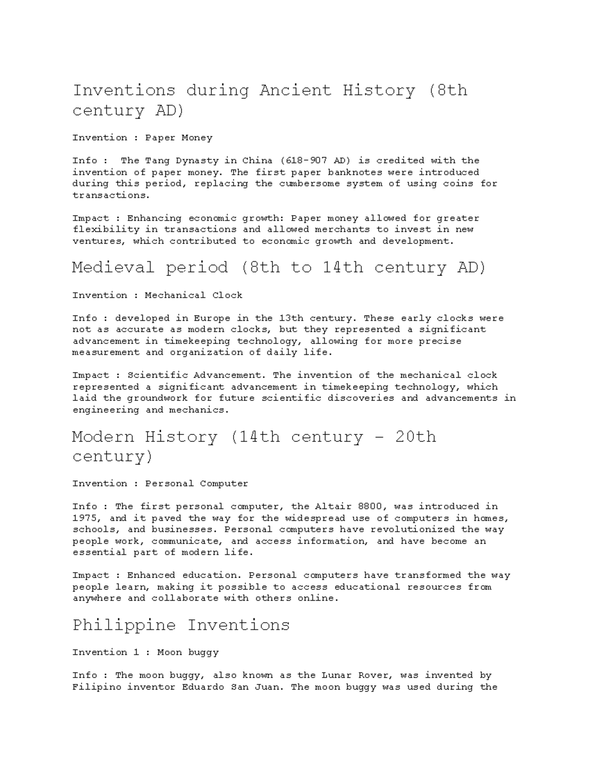Inventions - The first paper banknotes were introduced during this ...
