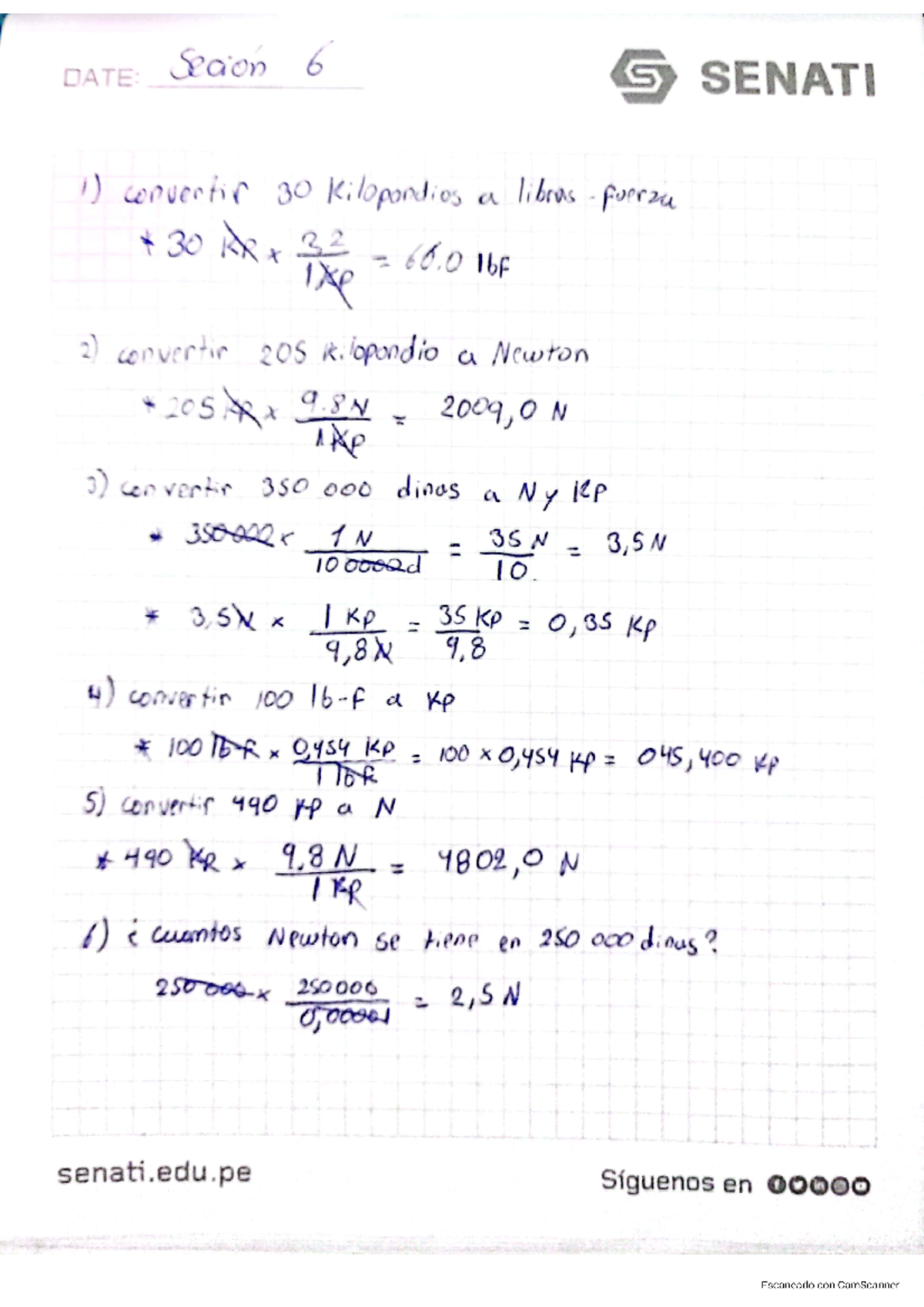 Actividad seción 6 - Apuntes - DATE: Seaion 6 S SENATI 1) convertir 30 ...