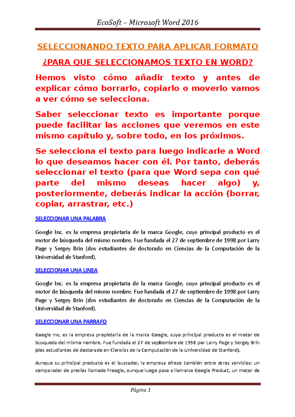 Tema 02 - Aplicacion de Formato al Texto daadsdas - Economía Internacional - UNC - Studocu