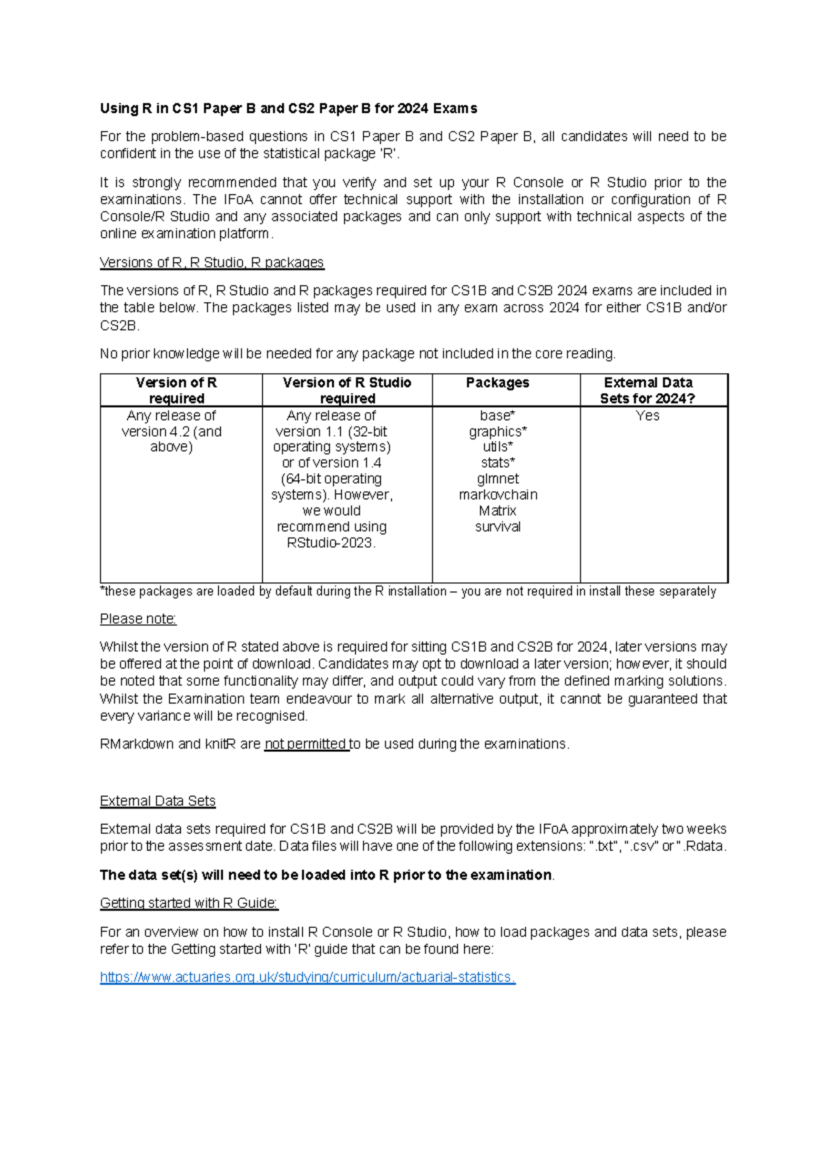 Using r in cs1 paper b and cs2 paper b for 2024 exams - Using R in CS1 ...