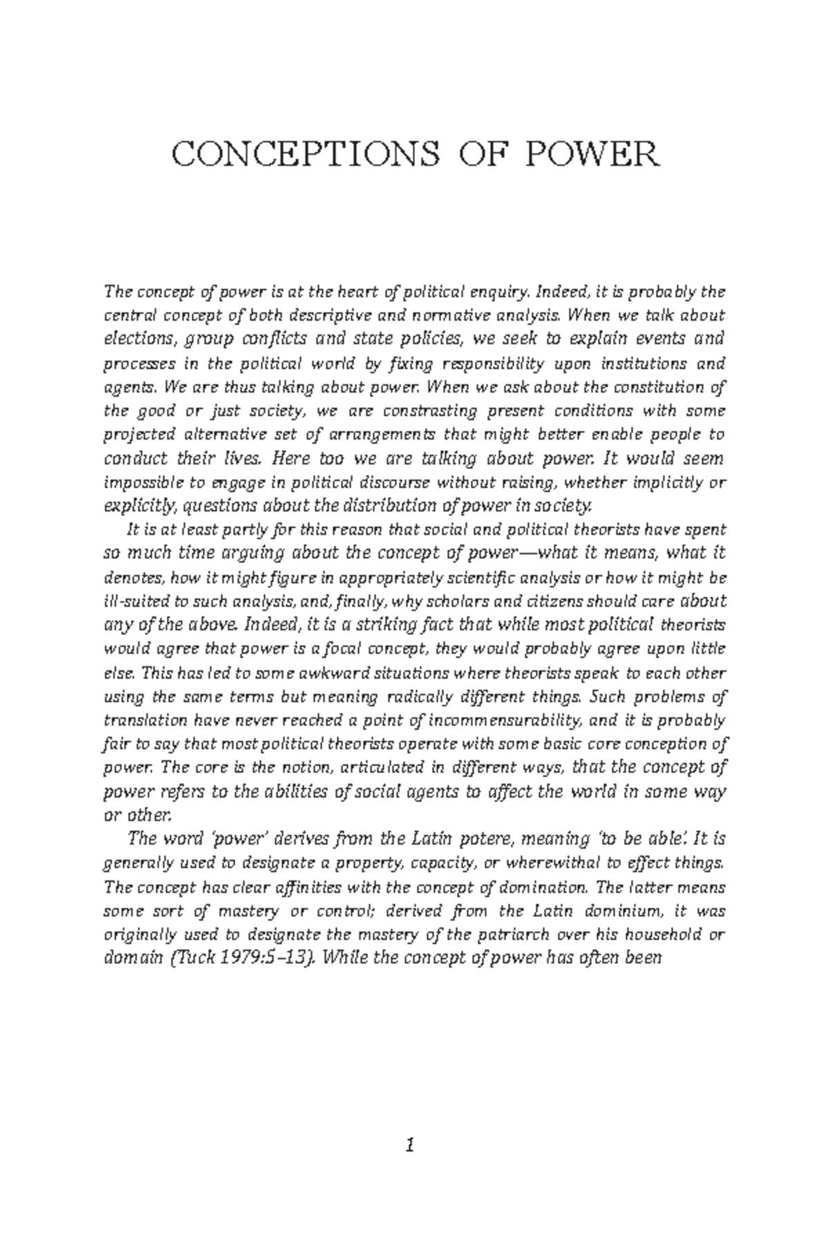 Conceptions OF Power - The concept of power is at the heart of ...