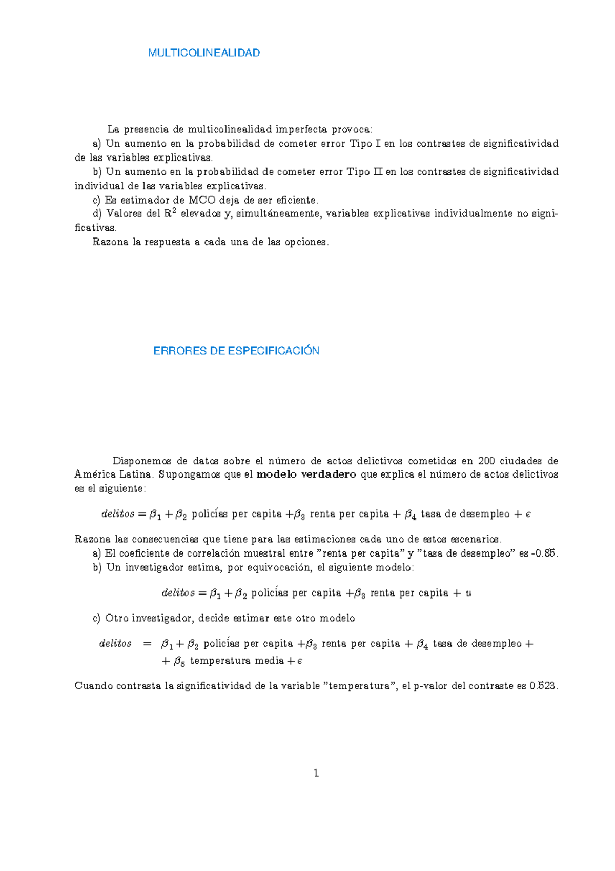 Ejercicio - .............. - Introducci ́on a la Econometr ́ia PROBLEMAS DE ESPECIFICACI ́ON Y ...