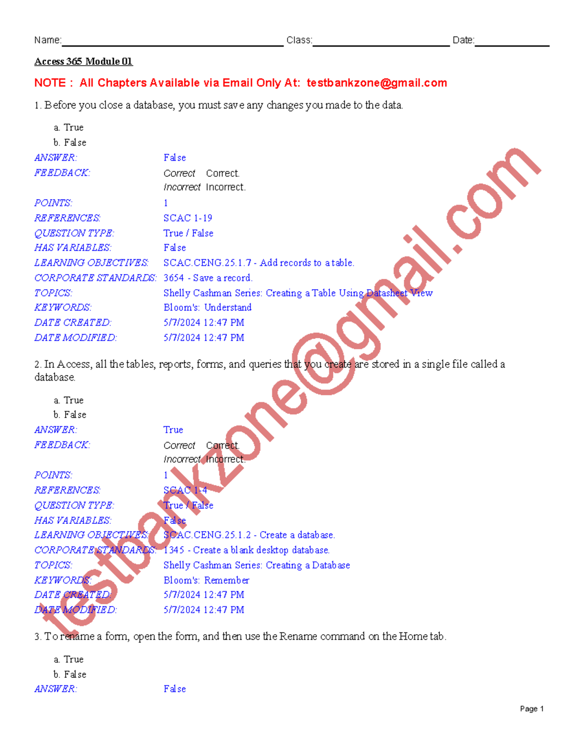 Solutions Manual and Test Bank For The Shelly Cashman Series® Microsoft ...