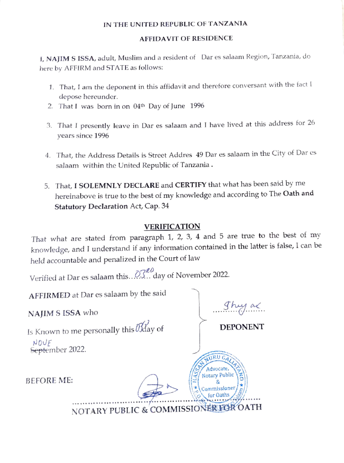 Share Najim Affidavit - Need to download only - ####### IN THE UNITED ...