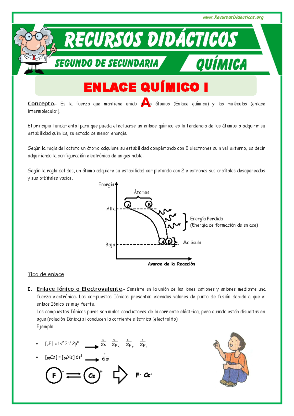 Definicion del Enlace Quimico para Segundo de Secundaria - ENLACE ...