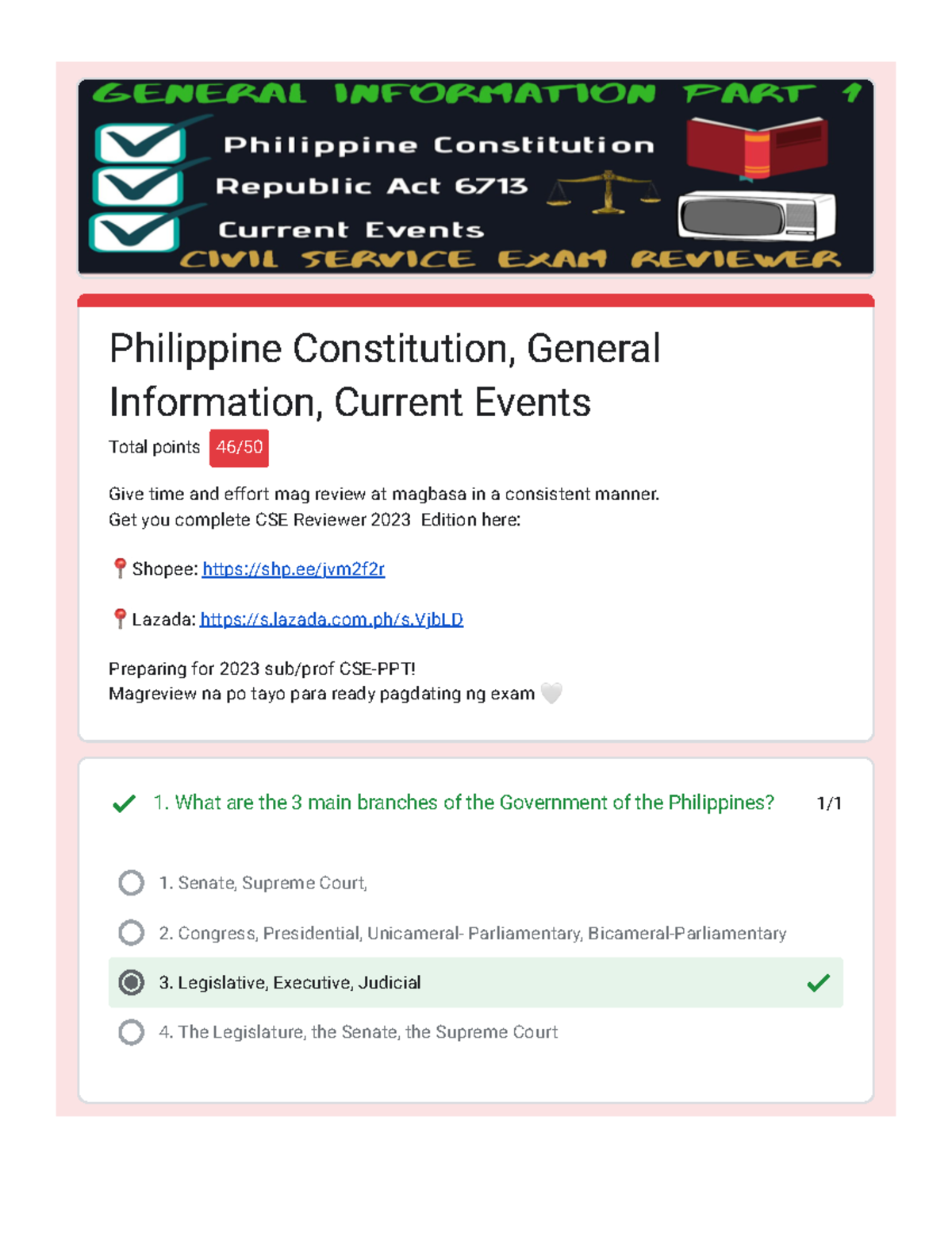 Philippine Constitution, General Information, Current Events - 1/ 1 ...