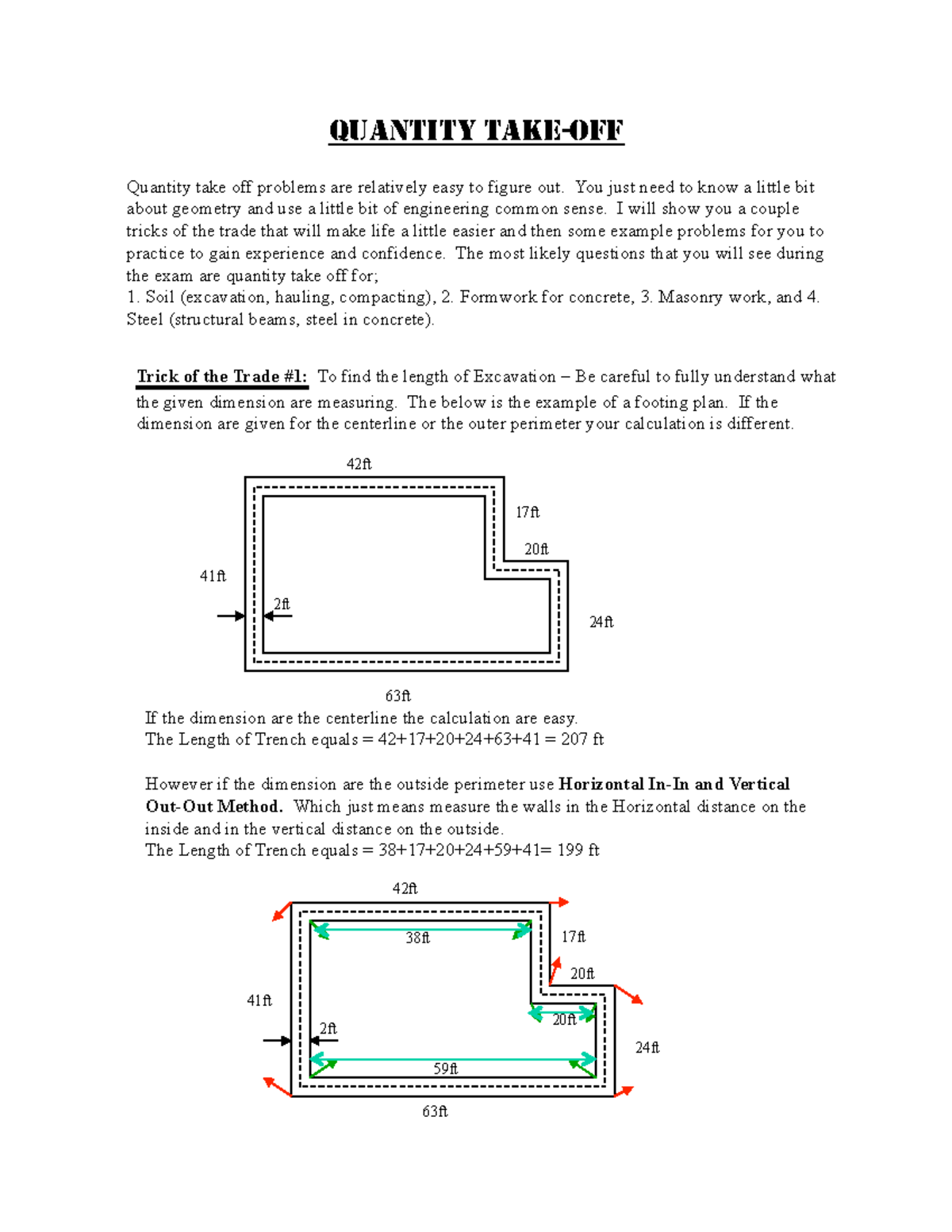 Quantity-Take-Off - Skb - QUANTITY TAKE-OFF Quantity take off problems ...