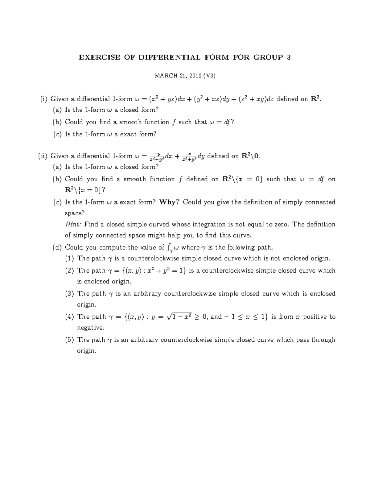 Exercise OF Differential FORM FOR Group 3 - EXERCISE OF DIFFERENTIAL ...