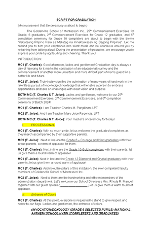 Script Recognition AND Graduation - FOR GRADUATION Dear parents, I have ...