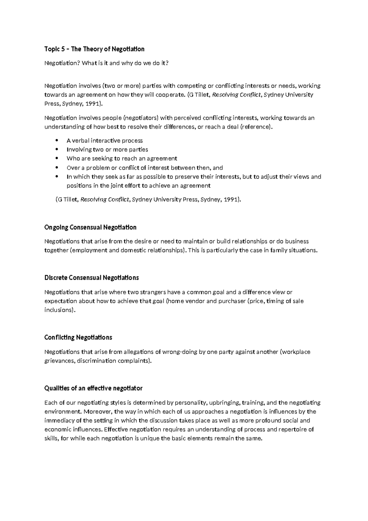 Week 5 The Theory of Negotiation - Topic 5 – The Theory of Negotiation ...