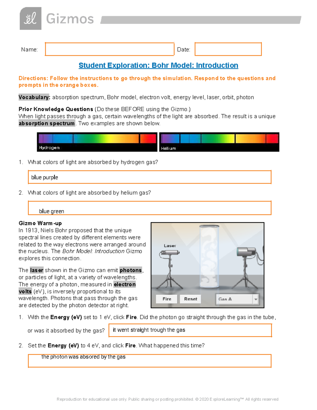 Kami Export - Matias Ward - Bohr Model Introduction Gizmo - Name: Date ...