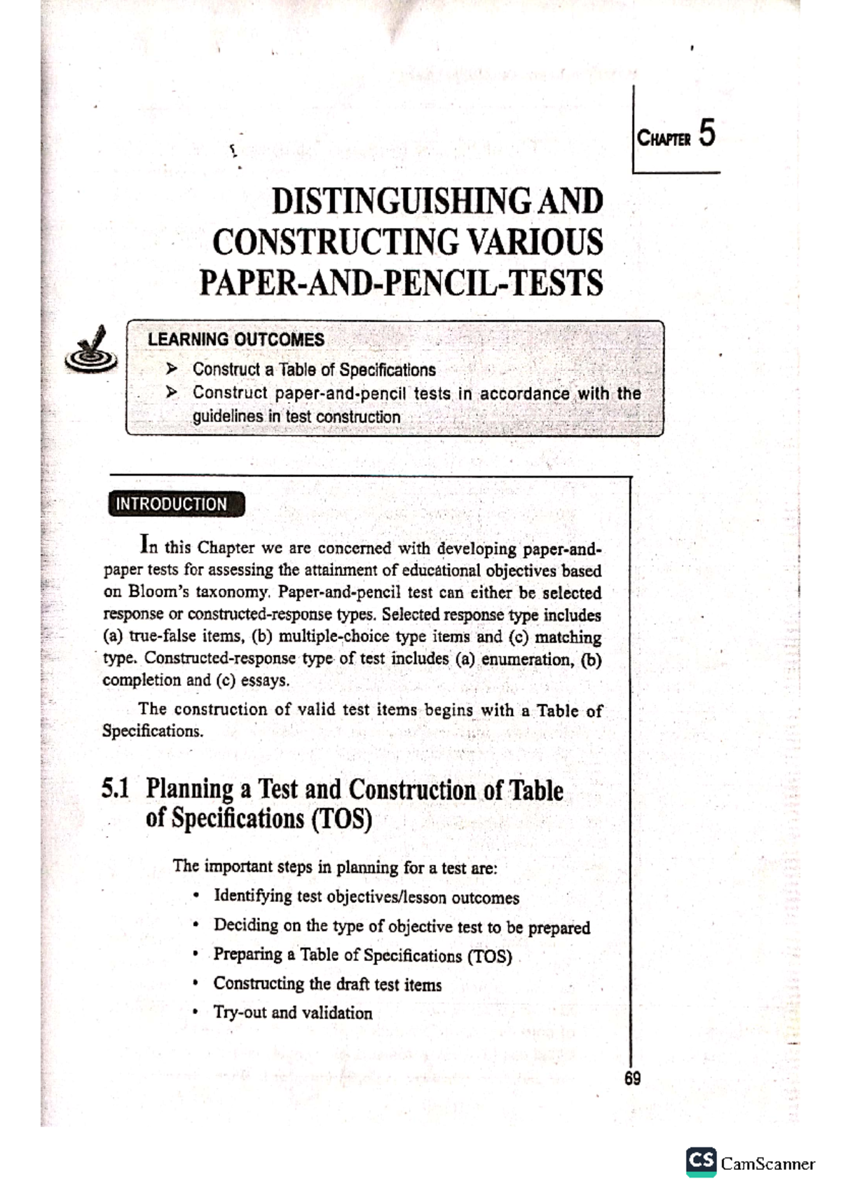 MS 115 Chapter 5 - Assessment for Learning 1: Distinguishing and ...