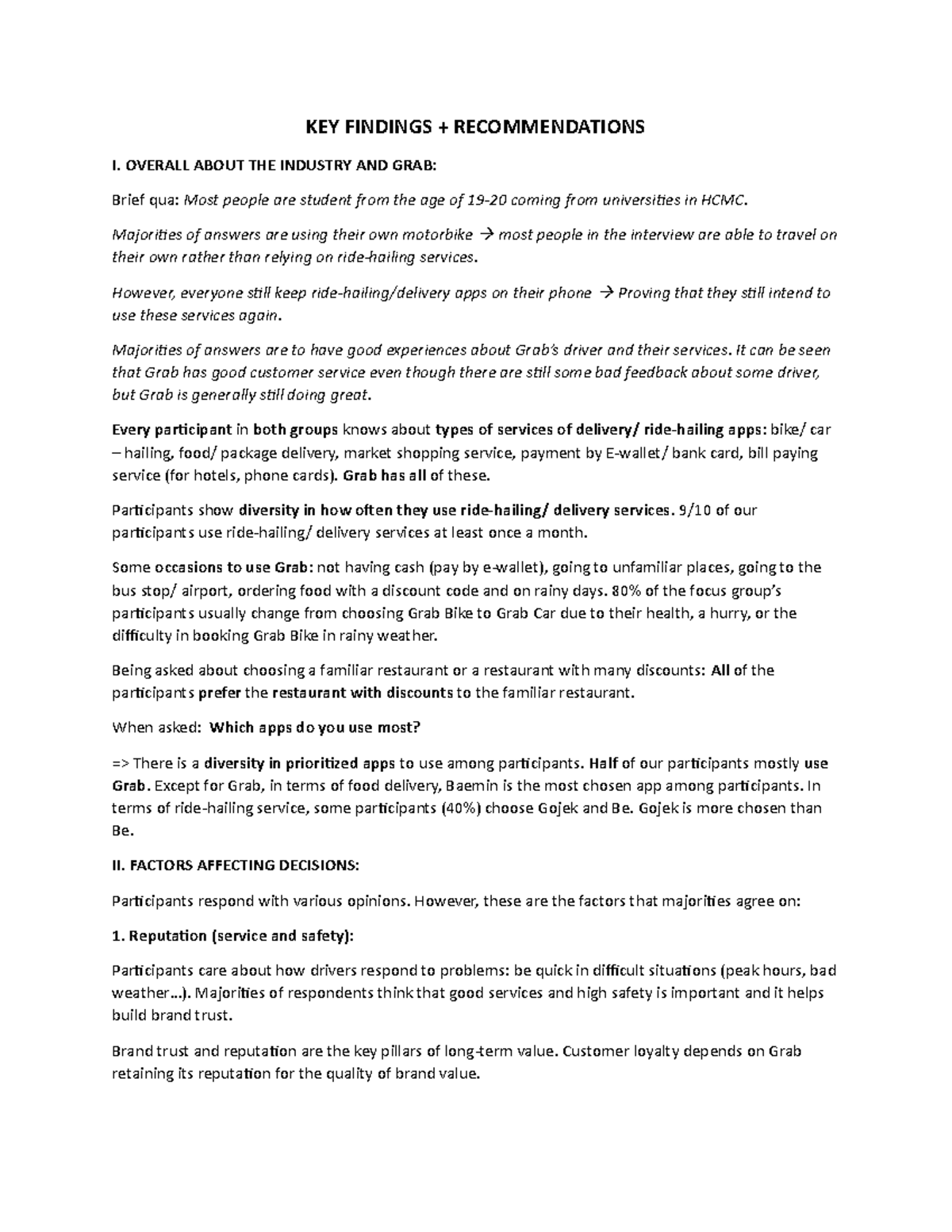 KEY- Findings- Recommendations - KEY FINDINGS + RECOMMENDATIONS I ...