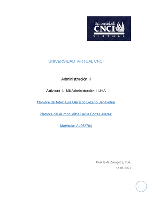 ACT 1 Calidad - act 1 - UNIVERSIDAD VIRTUAL CNCI M8 Calidad total FLN A Actividad 1 Nombre del ...