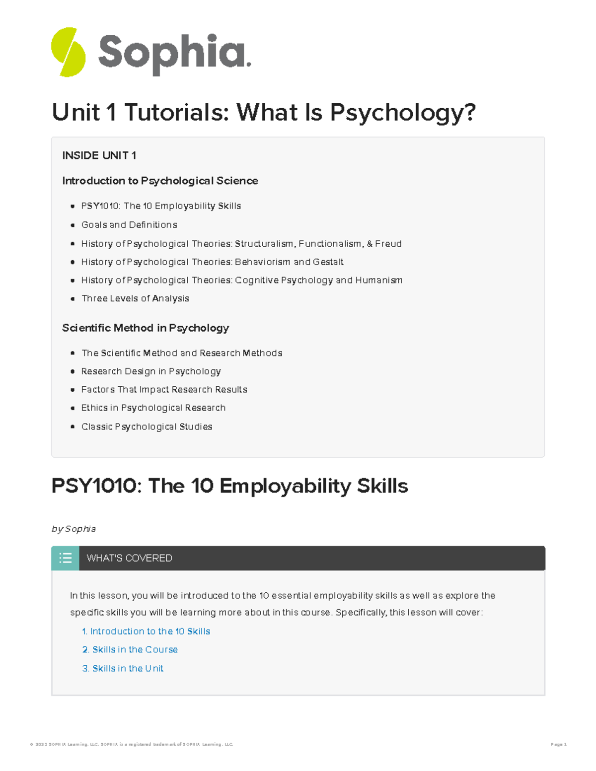 Unit 1 tutorials what is psychology - Unit 1 Tutorials: What Is ...