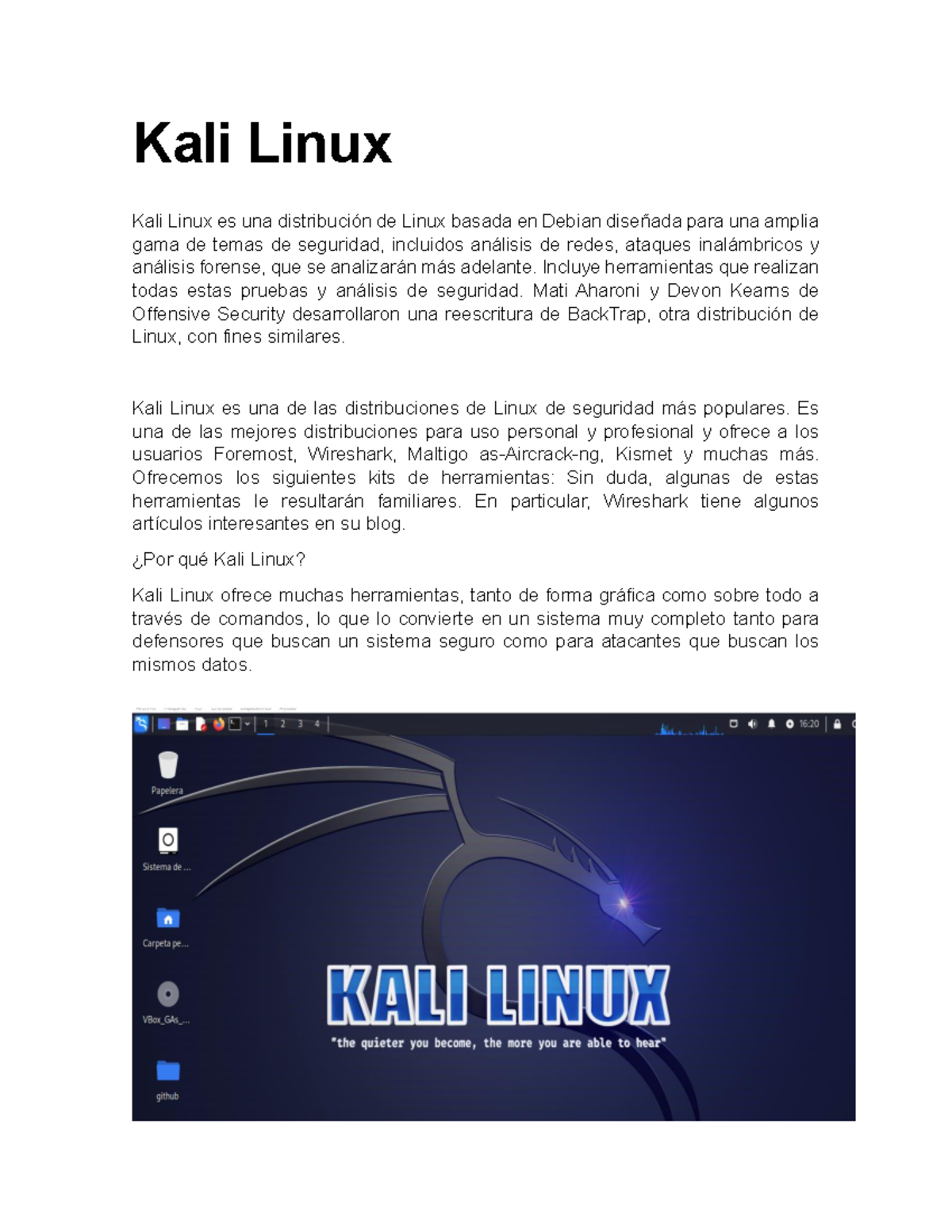 Kali Linux - Kali Linux Kali Linux es una distribución de Linux basada en Debian diseñada para ...
