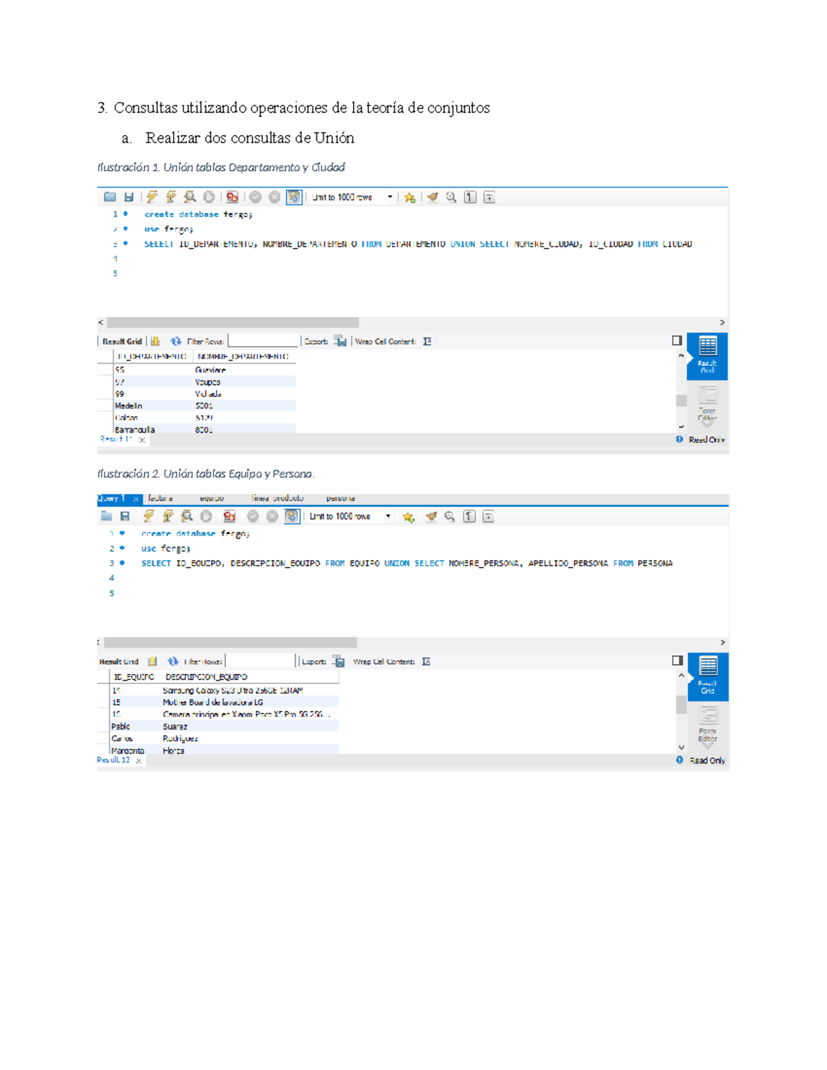 Consultas mysql - BASES DE DATOS - 3. Consultas utilizando operaciones ...