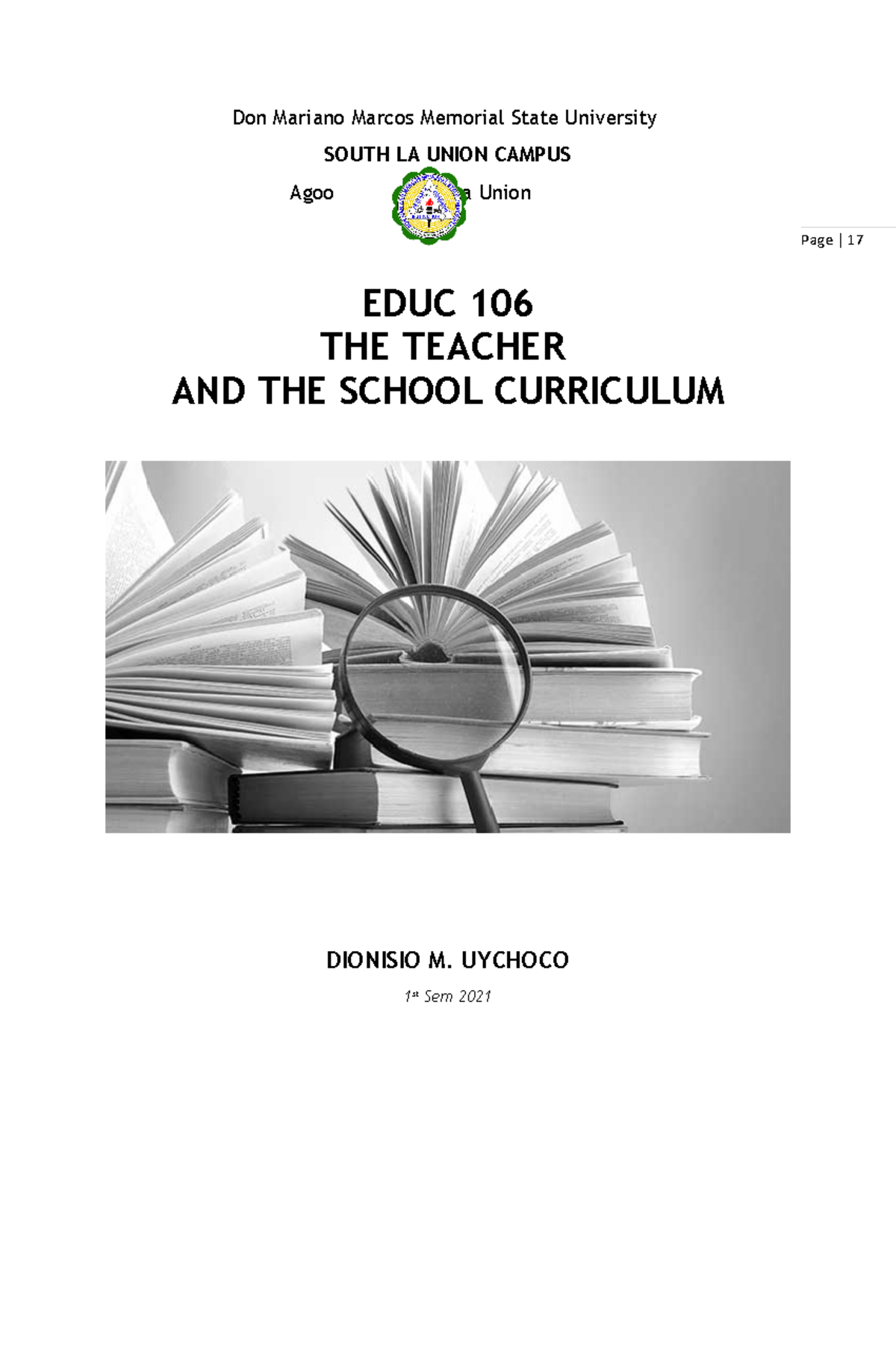 Module-2 Lesson-1 - Module-2 Lesson-1 - Page | 17 ####### Don Mariano ...