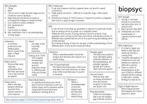 Week three biopsych - Full notes of neurotransmitters and ...
