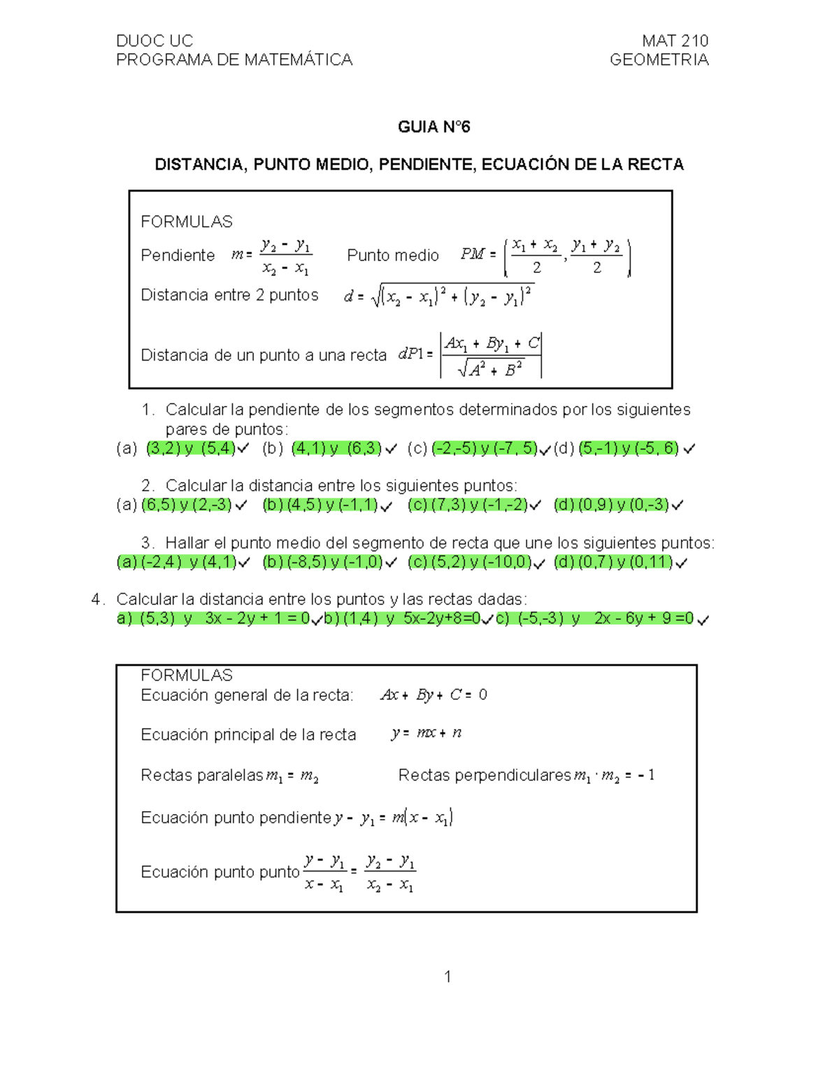 Como voy con los ejercicios de pre calculo - DUOC UC MAT 210 PROGRAMA ...