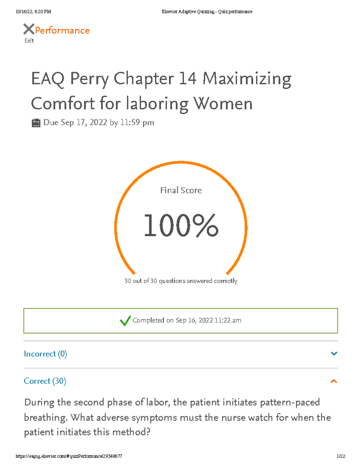 EAQ Perry Chapter 14 Maximizing Comfort for laboring Women - Exit ...