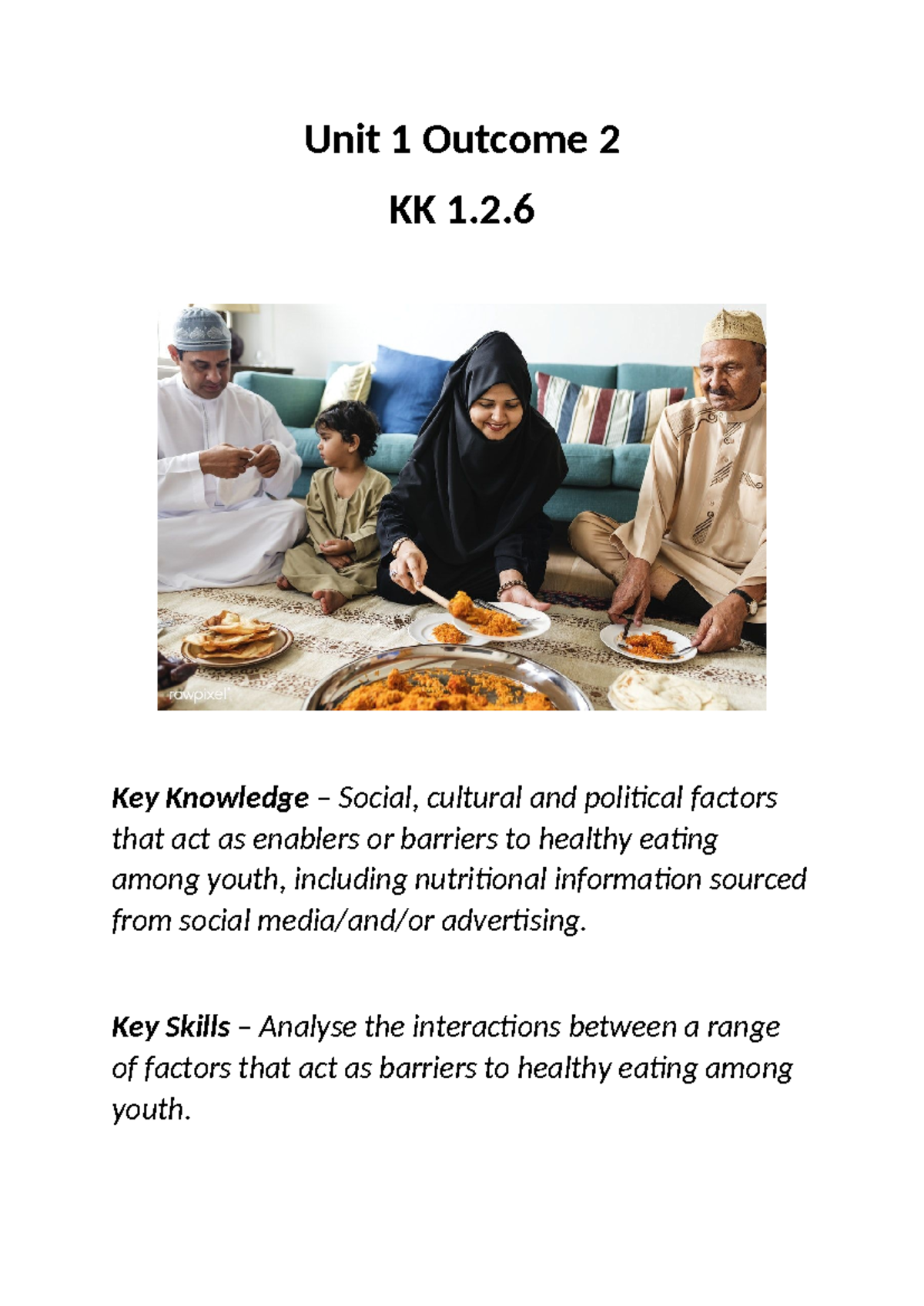 KK 1.2.6 Booklet - Unit 1 Outcome 2 KK 1. Key Knowledge – Social ...