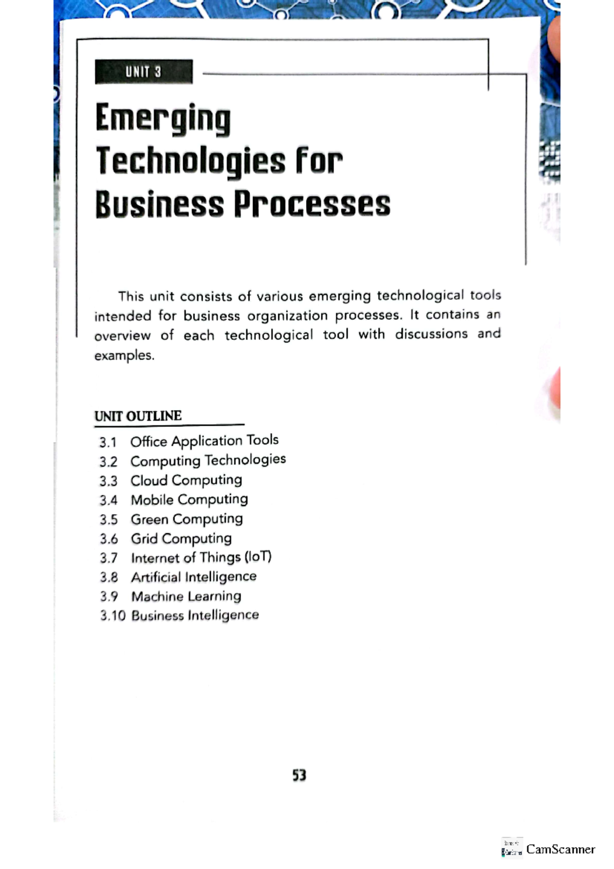 Chapter 3 Information Technology Application in Business - UNIT 3 Emerging Technologies for ...