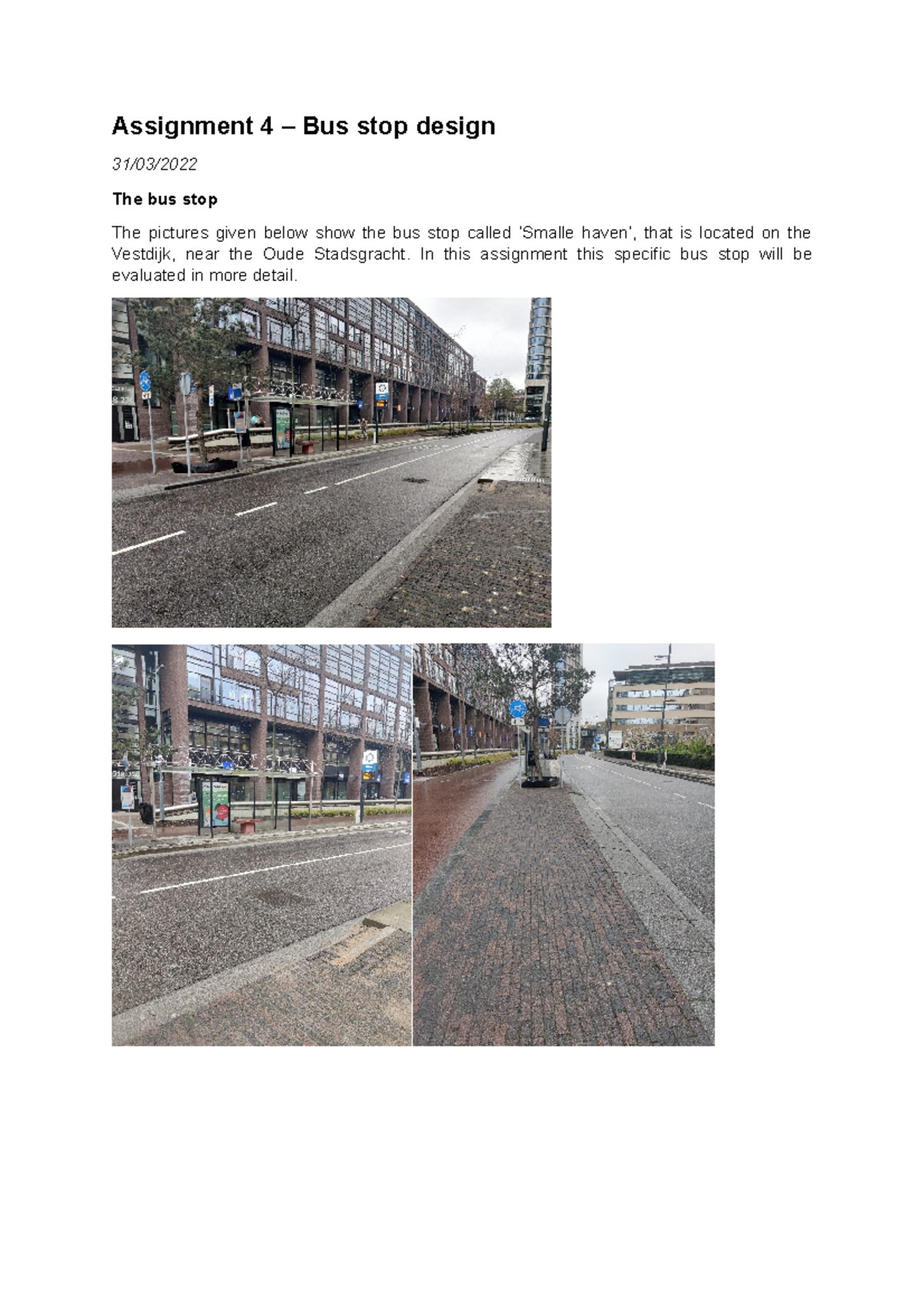 Assignment 4 Bus stop design Transportation Engineering - Assignment 4 ...