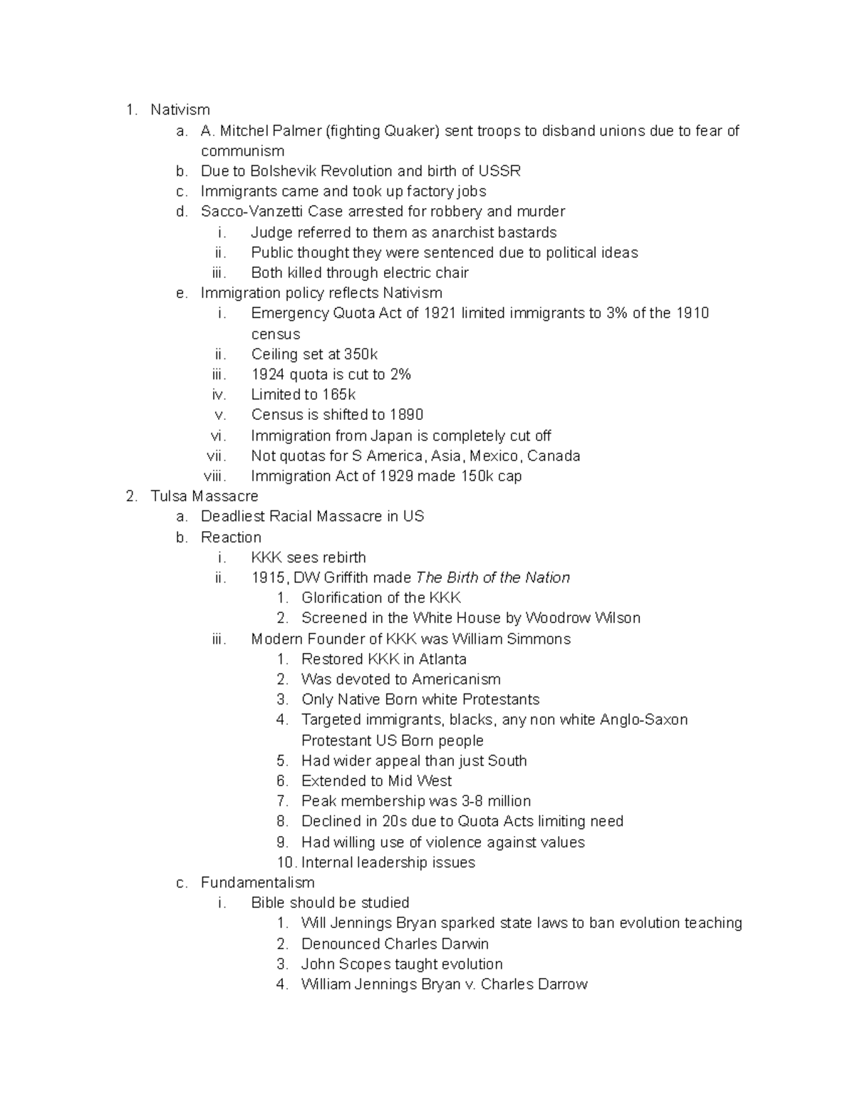 Nearpod 2 12 - yup - Nativism a. A. Mitchel Palmer (fighting Quaker ...