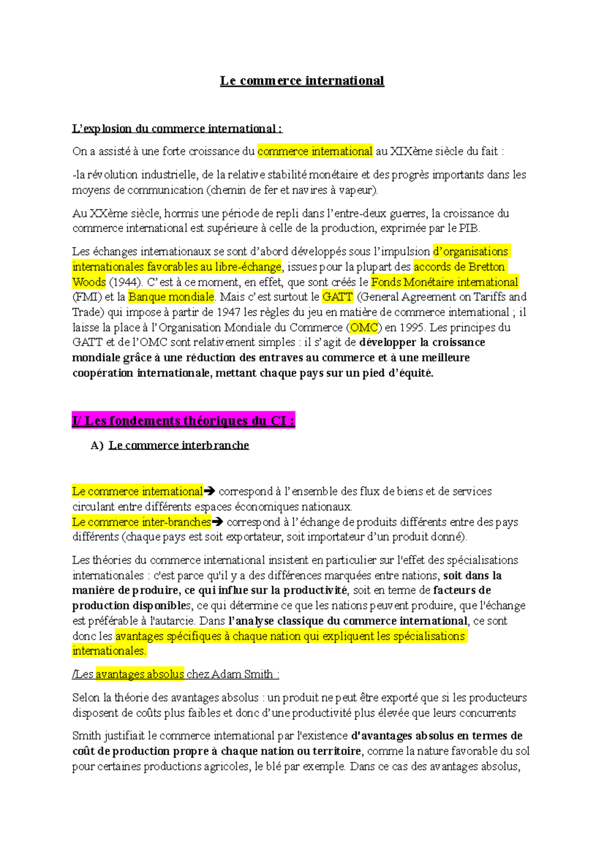 Le Commerce internationale - Le commerce international L’explosion du ...