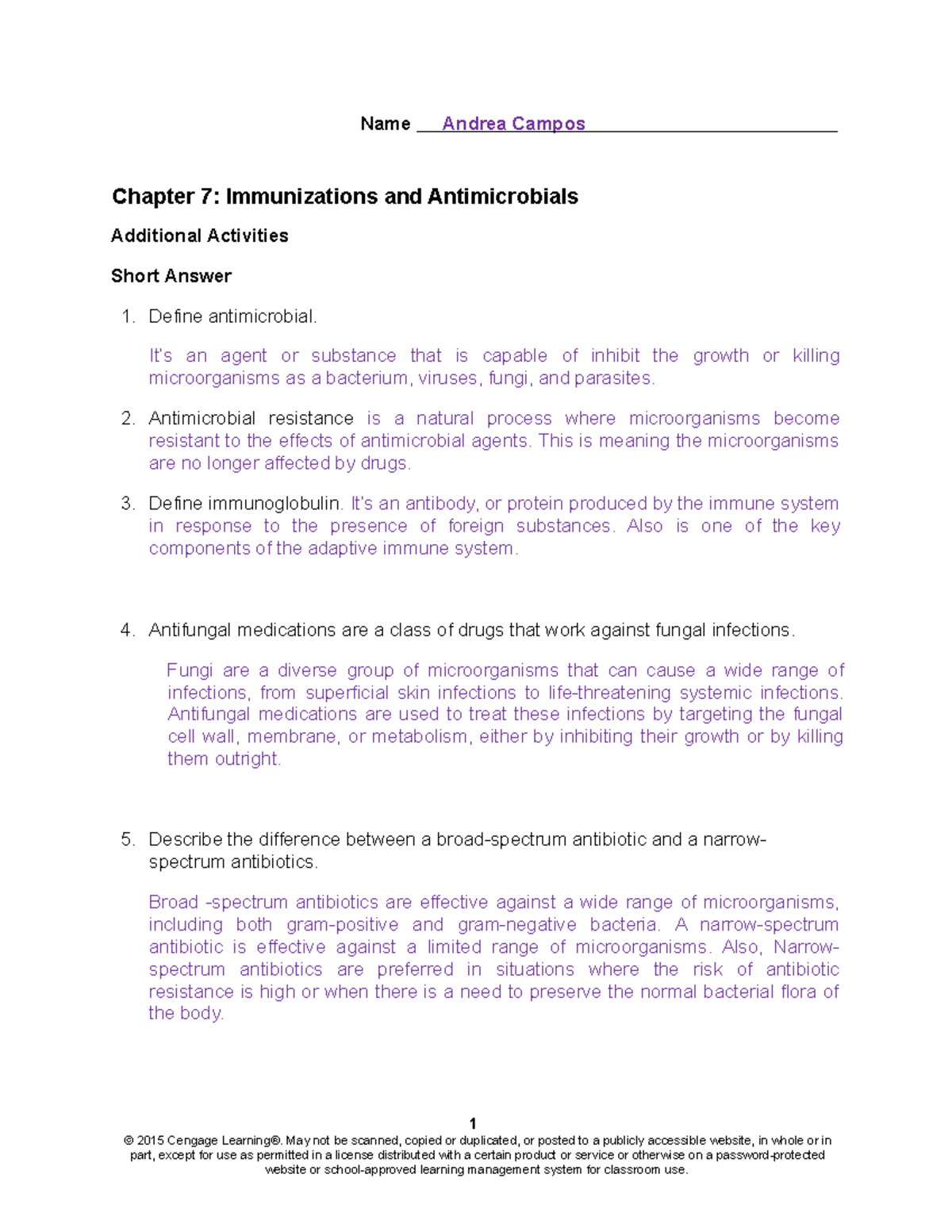 Ch07 Additional Activities - Name Andrea Campos Chapter 7: Immunizations and Antimicrobials ...