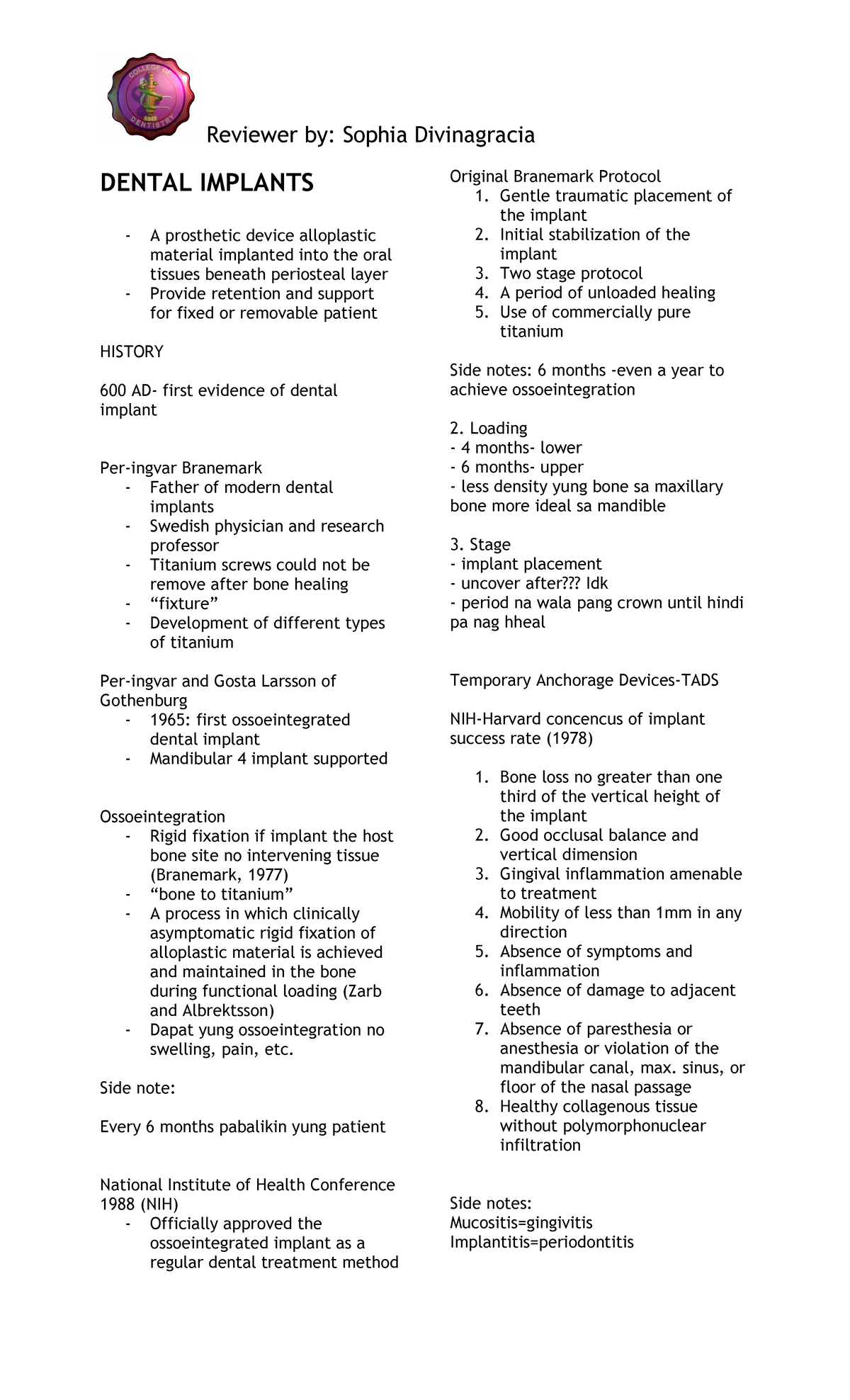 Dental- Implants - DENTAL IMPLANTS - A prosthetic device alloplastic ...