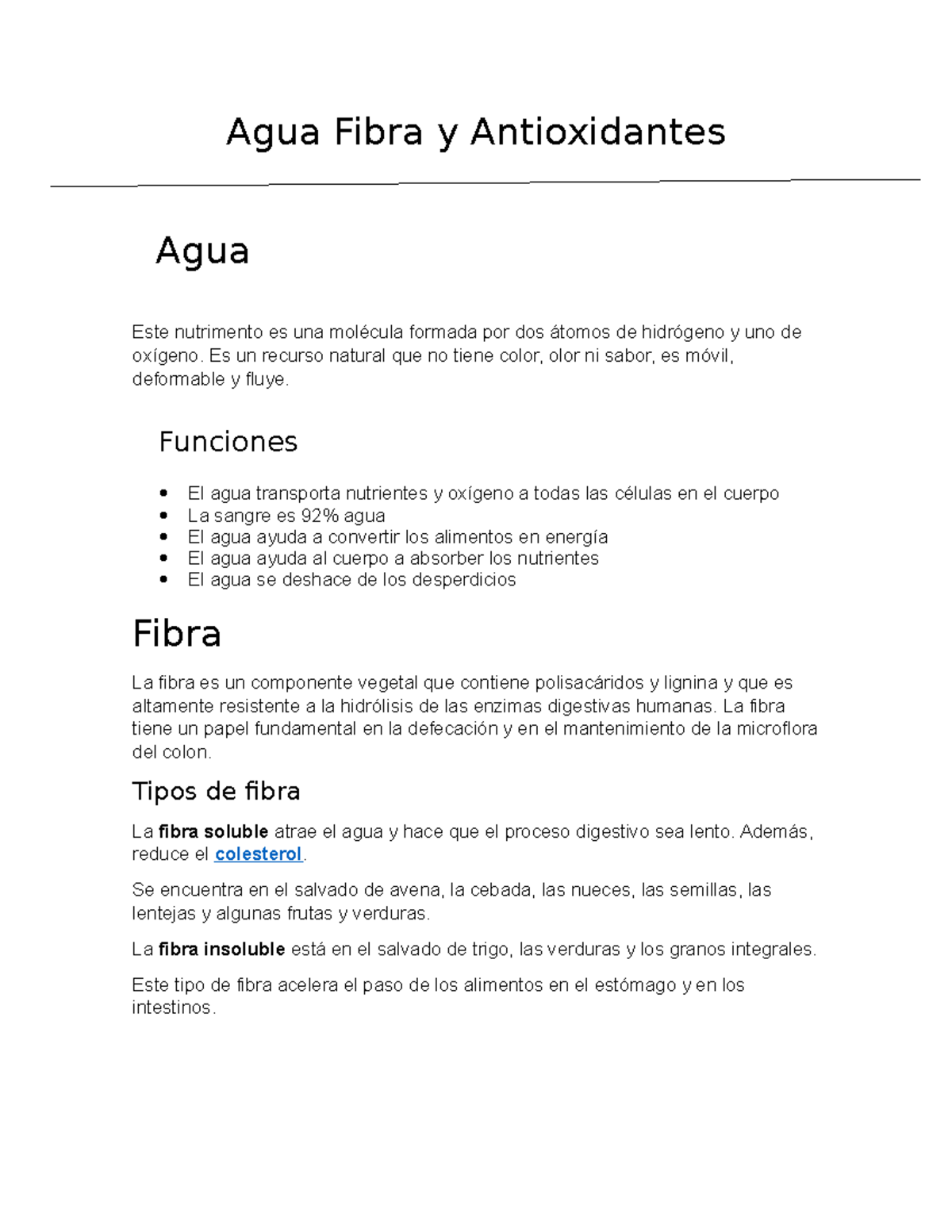 Agua Fibra y Antioxidantes - Agua Fibra y Antioxidantes Agua Este ...
