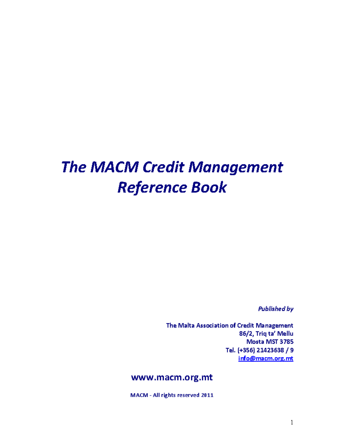 The macm credit management reference book - The MACM Credit Management ...
