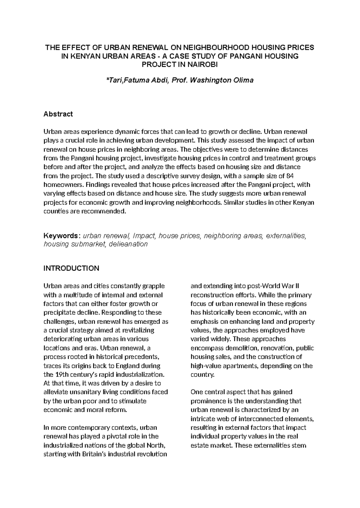 Journal: The effect of urban renewal on property prices of neighbouring ...